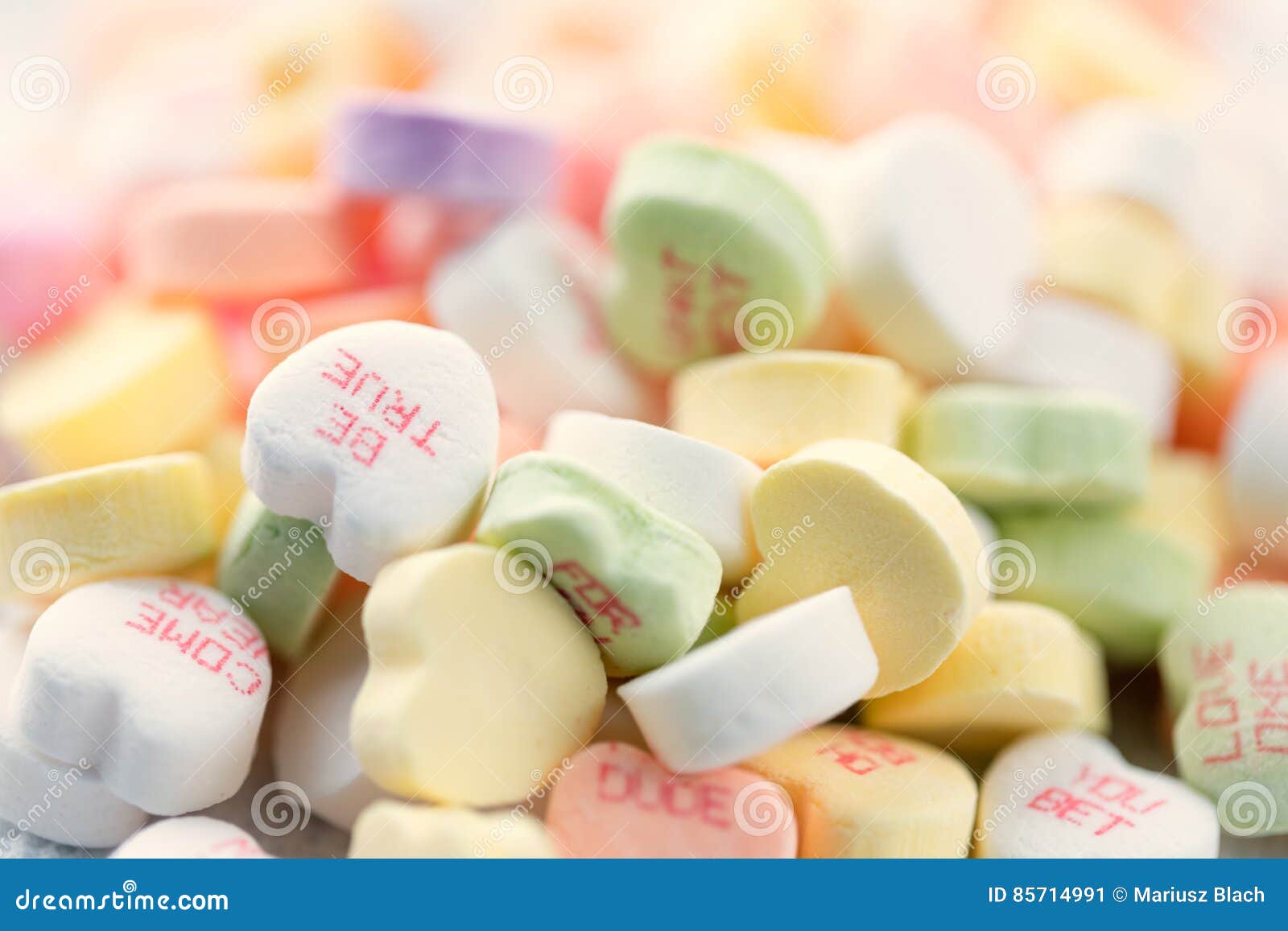 Heart shaped candies editorial photo. Image of message - 85714991