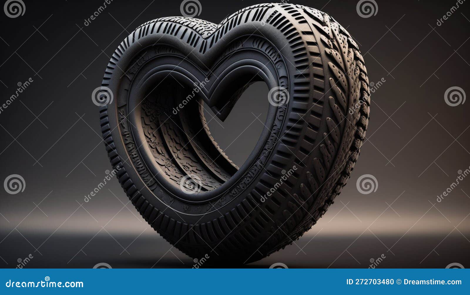 Heart Shaped Car Tire. Tire in the Shape of Heart Stock Illustration ...