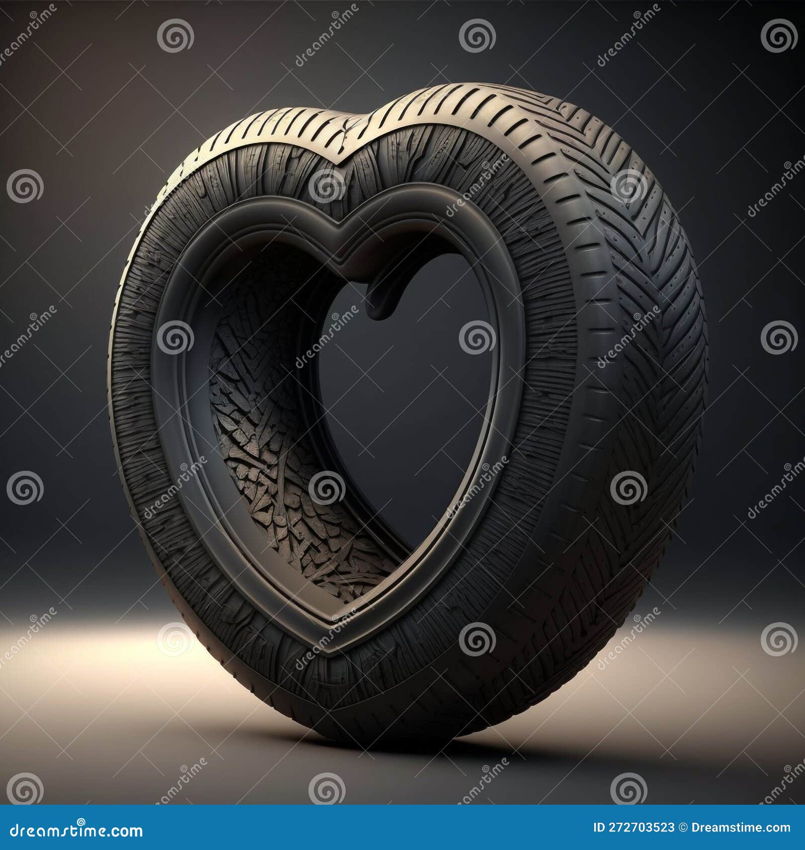 Heart Shaped Car Tire. Tire in the Shape of Heart Stock Illustration ...