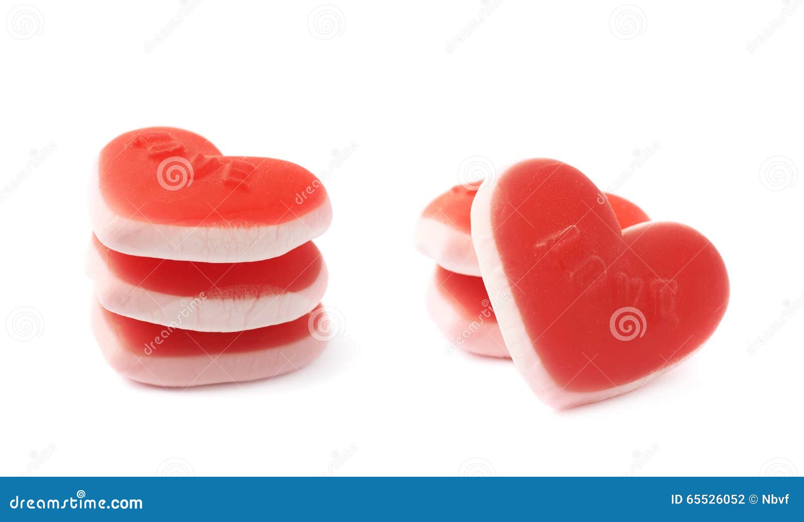 Heart Shaped Chewing Candy Isolated Stock Photo - Image of multi, candy ...