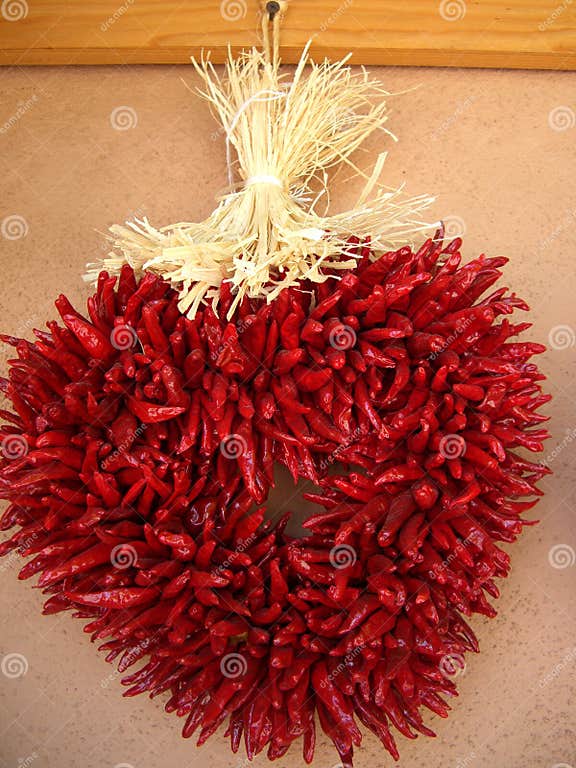Heart Shaped Chili Ristra stock photo. Image of mexico - 1047812