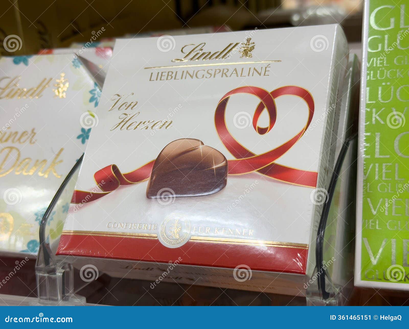 Heart-shaped Chocolate Box with Ribbon on Display Editorial Photo ...