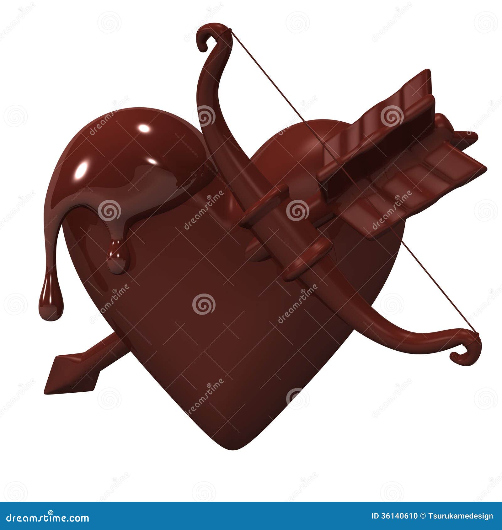 Heart-Shaped Chocolate Which Bow and Arrow are Stuck Stock Illustration ...