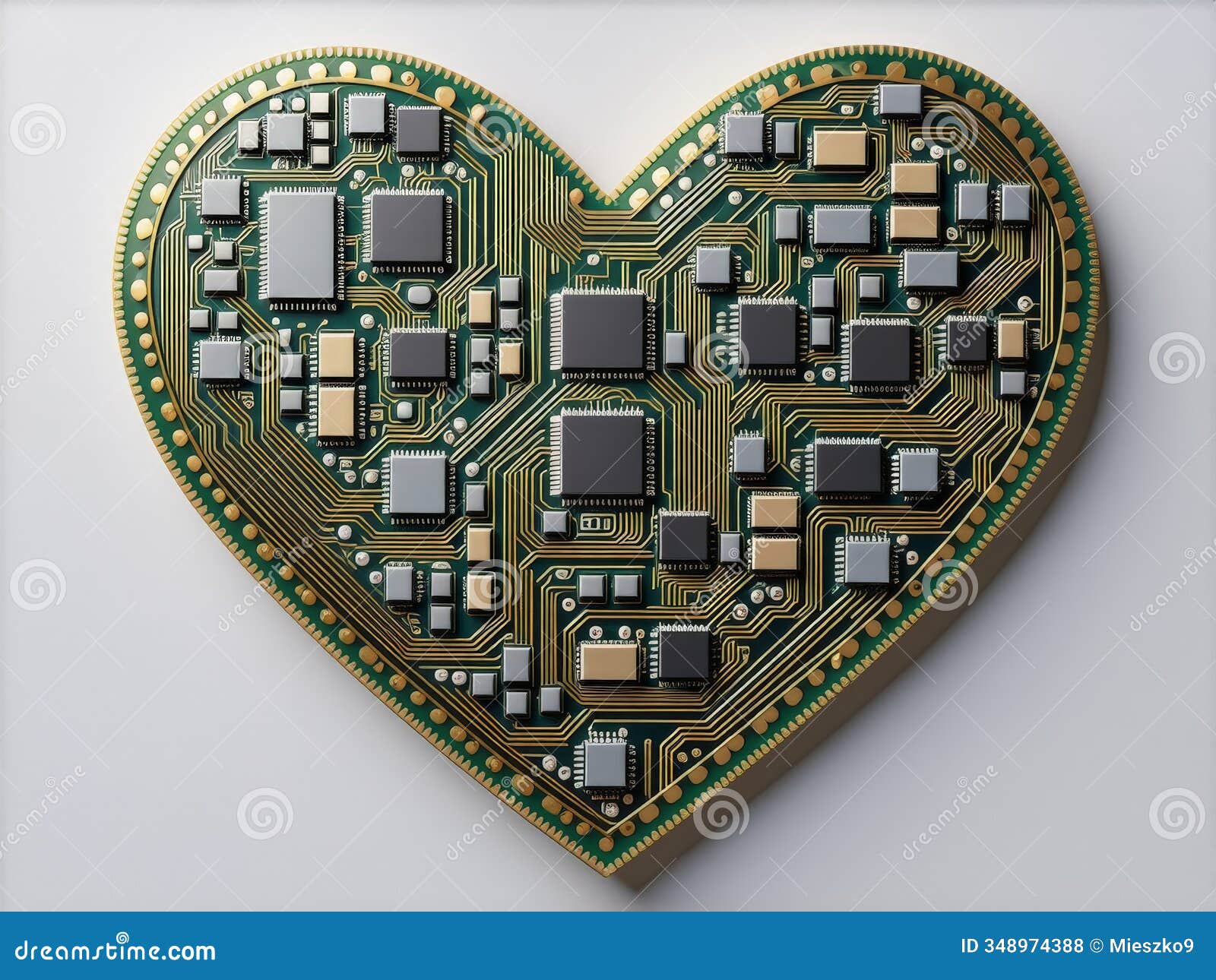 Heart-shaped Circuit Board Design Showcasing Technology and Innovation ...