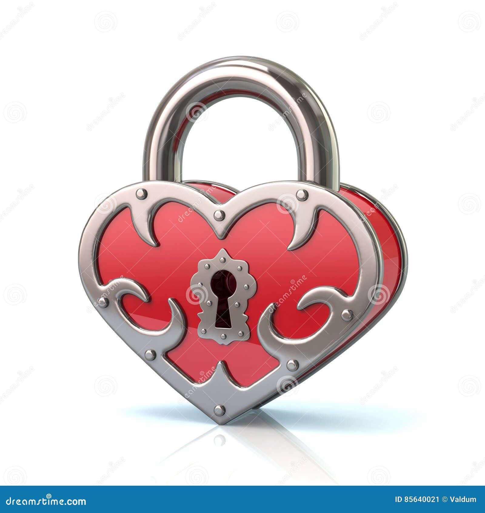 Heart shaped closed lock stock illustration. Illustration of padlock ...
