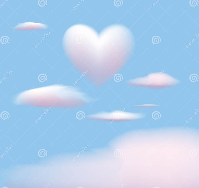 Heart shaped cloud stock vector. Illustration of shaped - 1888799