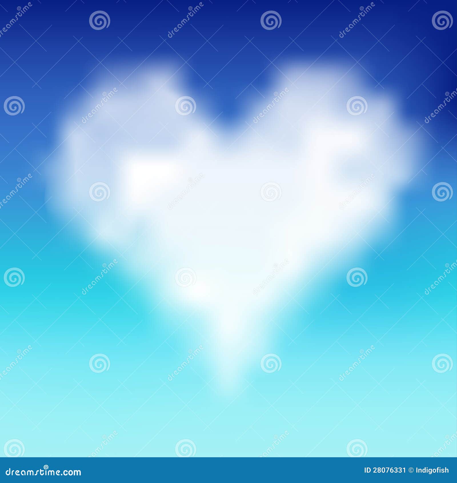 Heart shaped cloud stock vector. Illustration of bright - 28076331