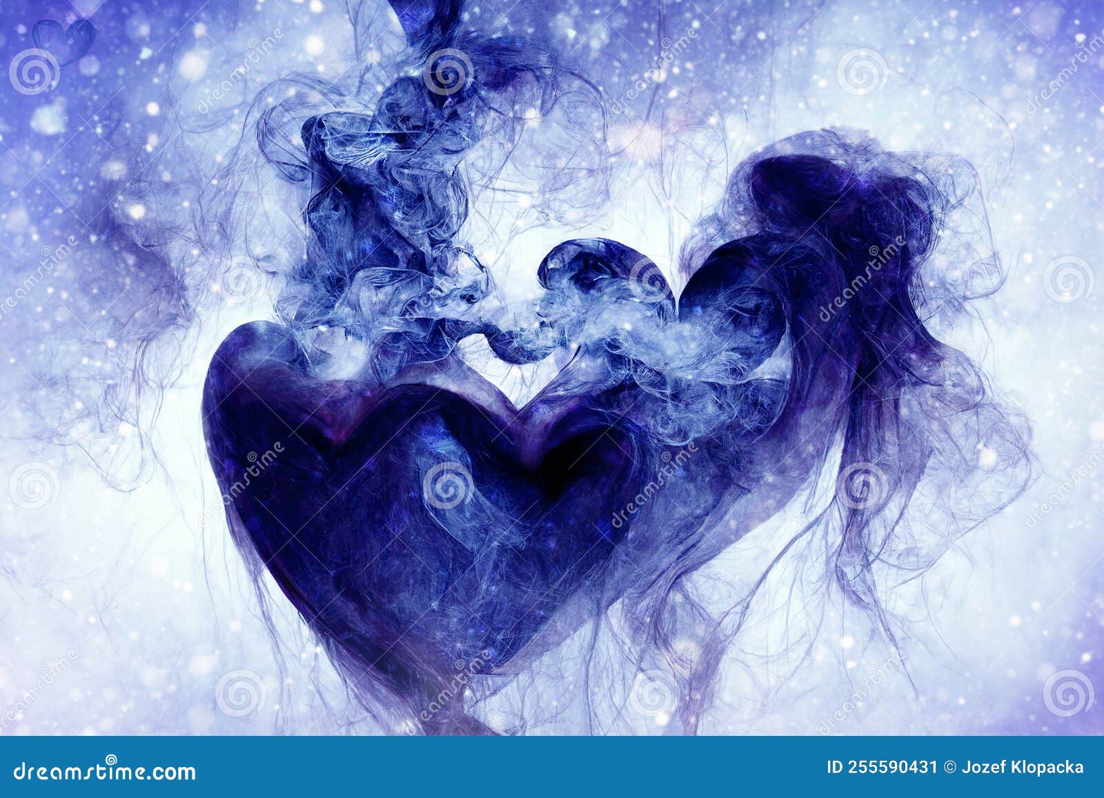 Heart Shaped Cloud, Beautiful Magic Smoke Heart. Stock Illustration ...