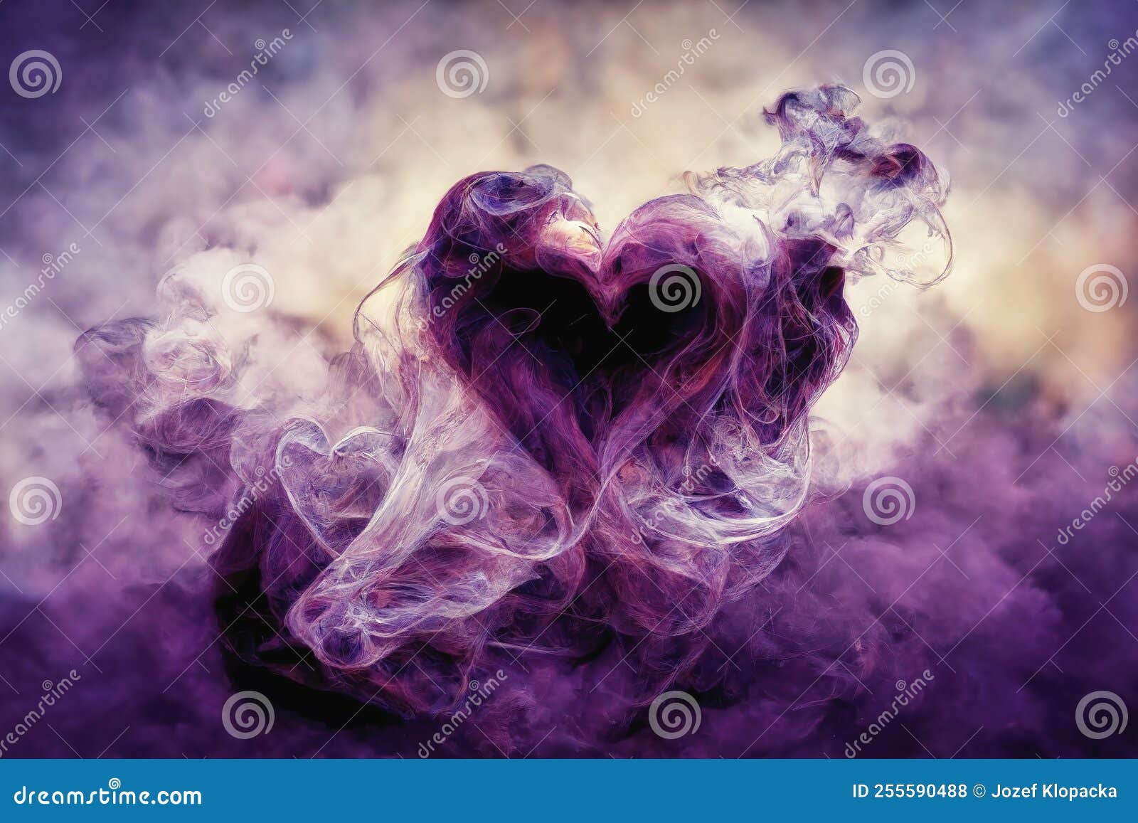 Heart Shaped Cloud, Beautiful Magic Smoke Heart. Stock Illustration ...