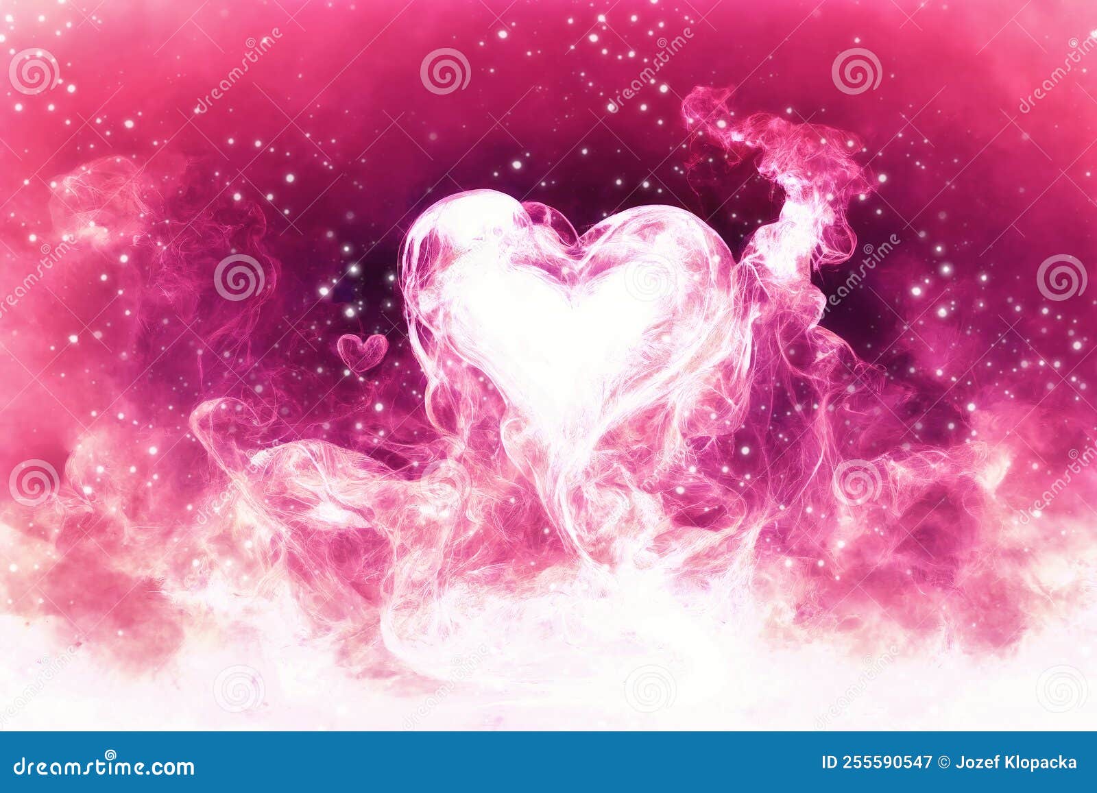 Heart Shaped Cloud, Beautiful Magic Smoke Heart. Stock Illustration ...