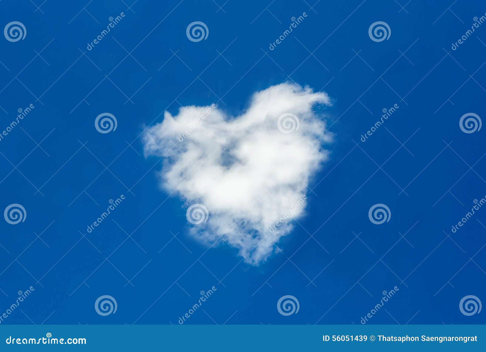 Heart Shaped Clouds in Deep Blue Sky Stock Image - Image of nebulosity ...