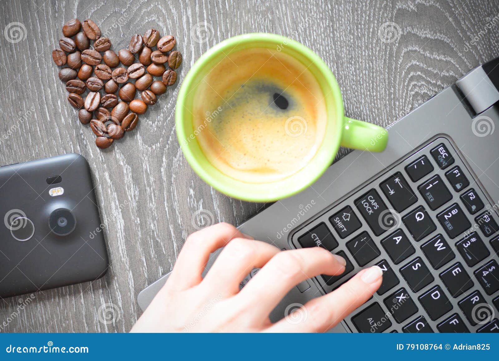 Heart Shaped Coffee Beans Suggesting Coffee Addiction Stock Photo ...