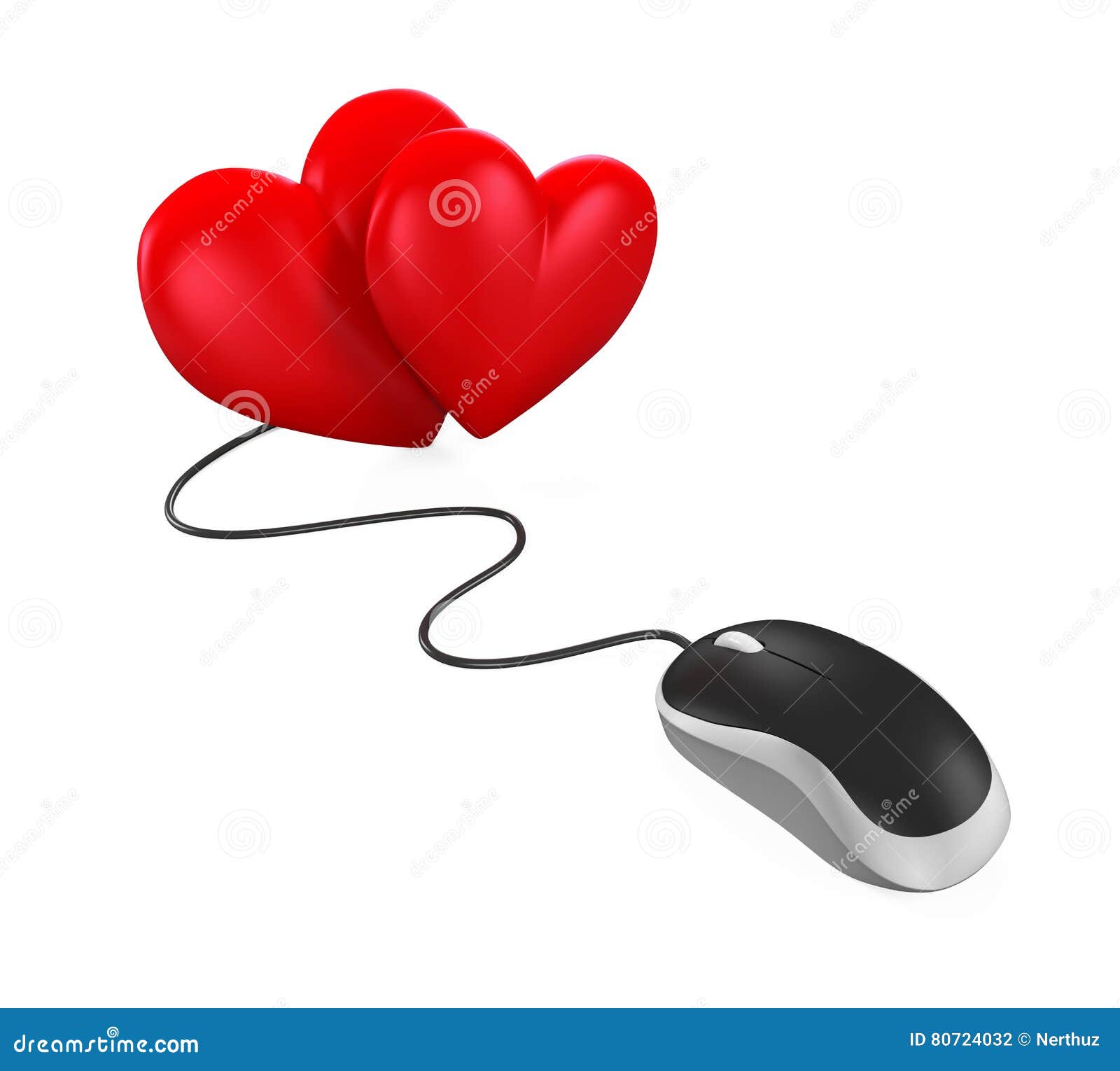 Heart Shaped and Computer Mouse Stock Illustration - Illustration of ...