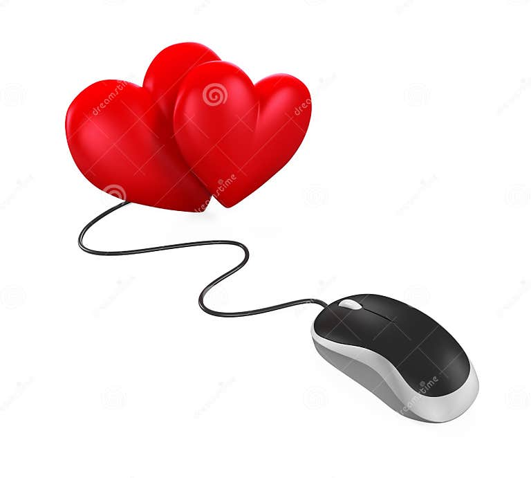 Heart Shaped and Computer Mouse Stock Illustration - Illustration of ...