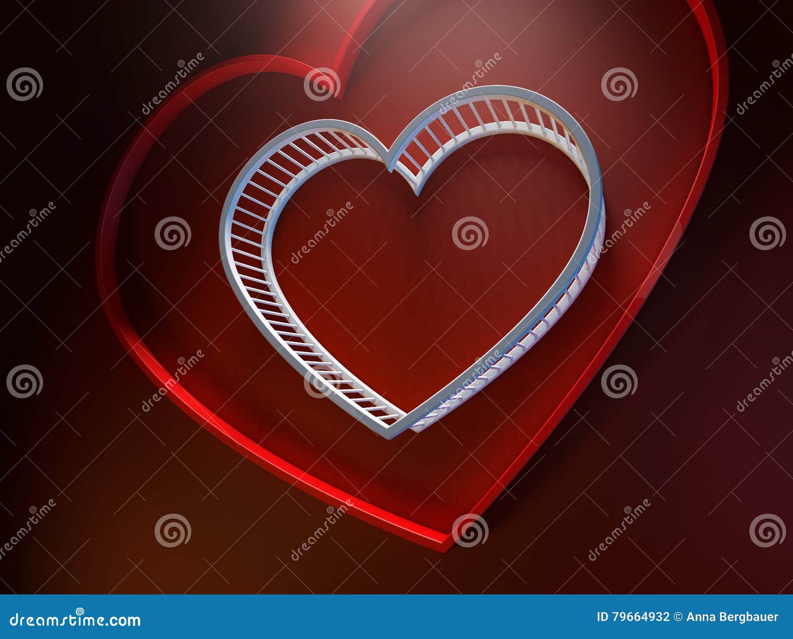 Heart Shaped Concept 3D Illustration Stock Illustration - Illustration ...