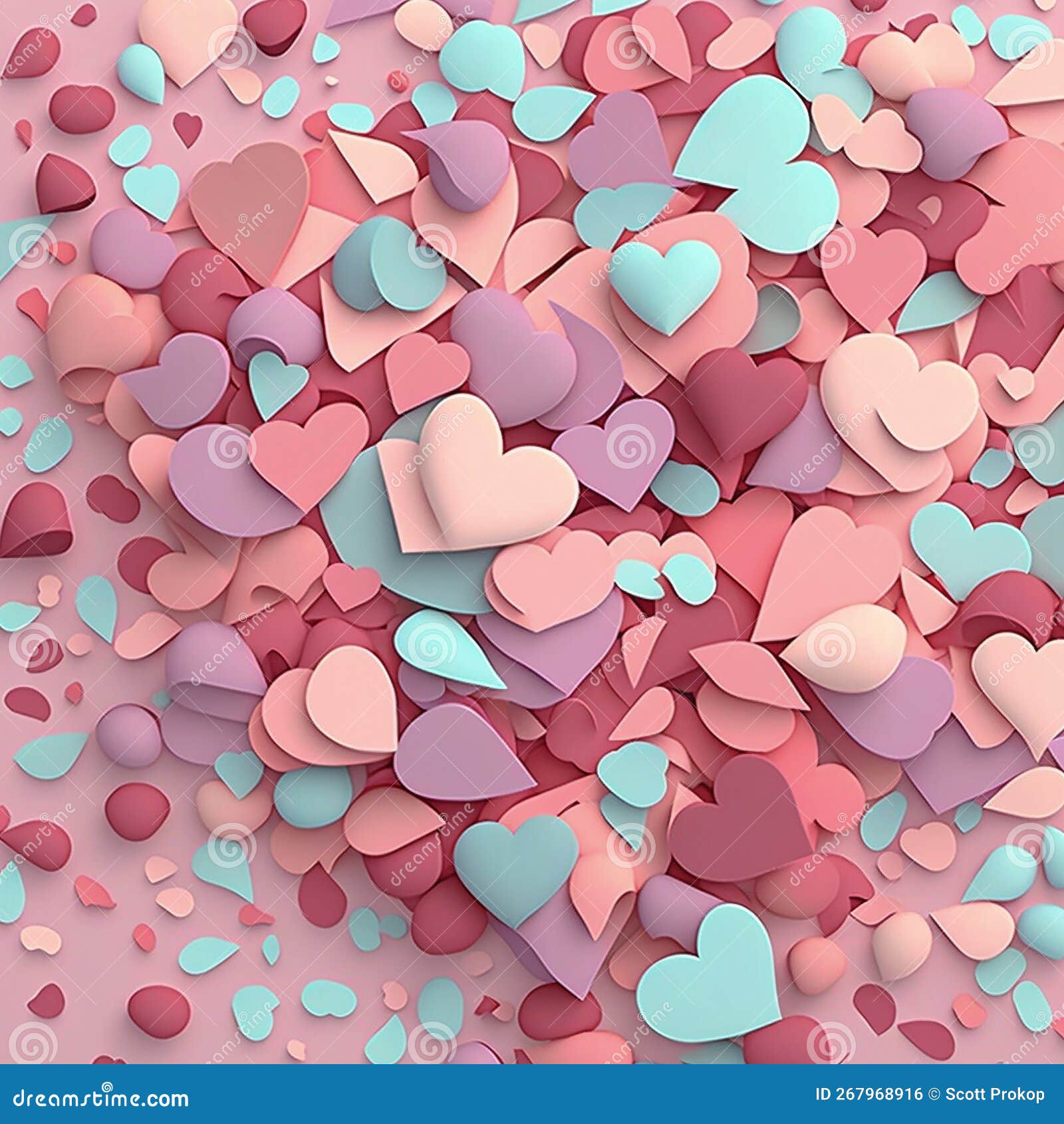 Heart shaped confetti stock illustration. Illustration of love - 267968916
