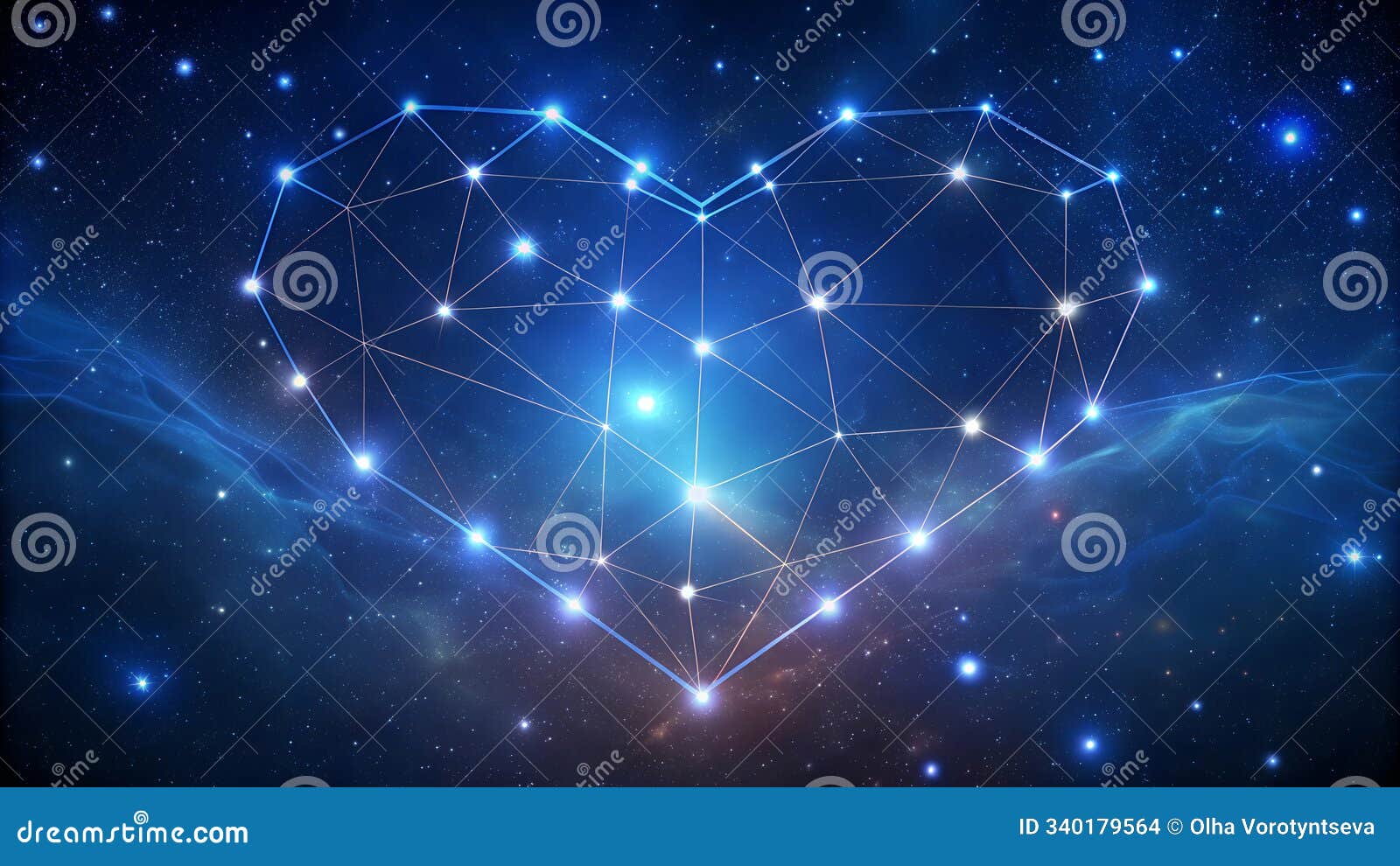 Heart-shaped Constellation Glowing in Starry Night Sky Stock ...