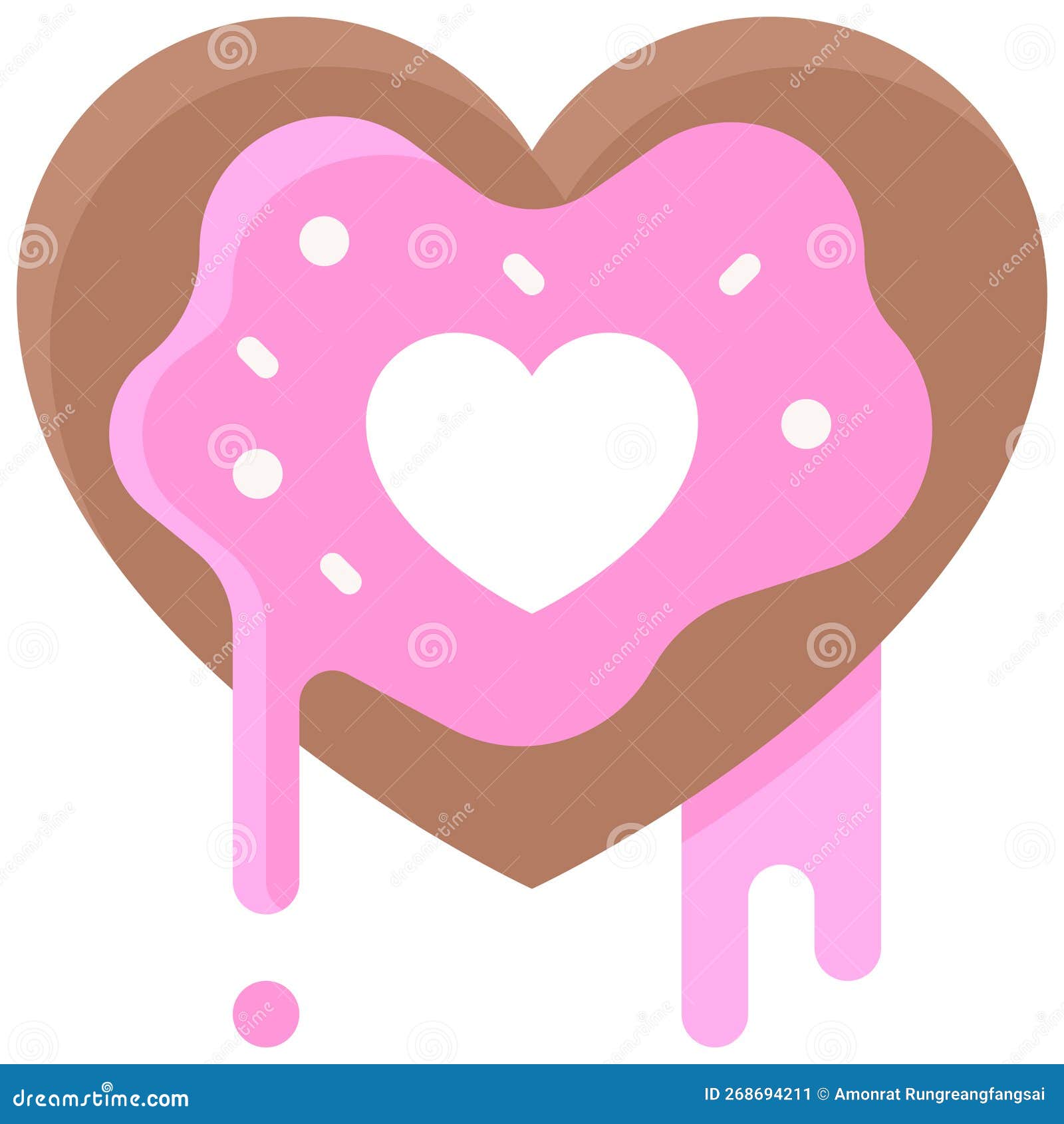 Heart Shaped Donut Icon, Love and Heart Vector Stock Vector ...