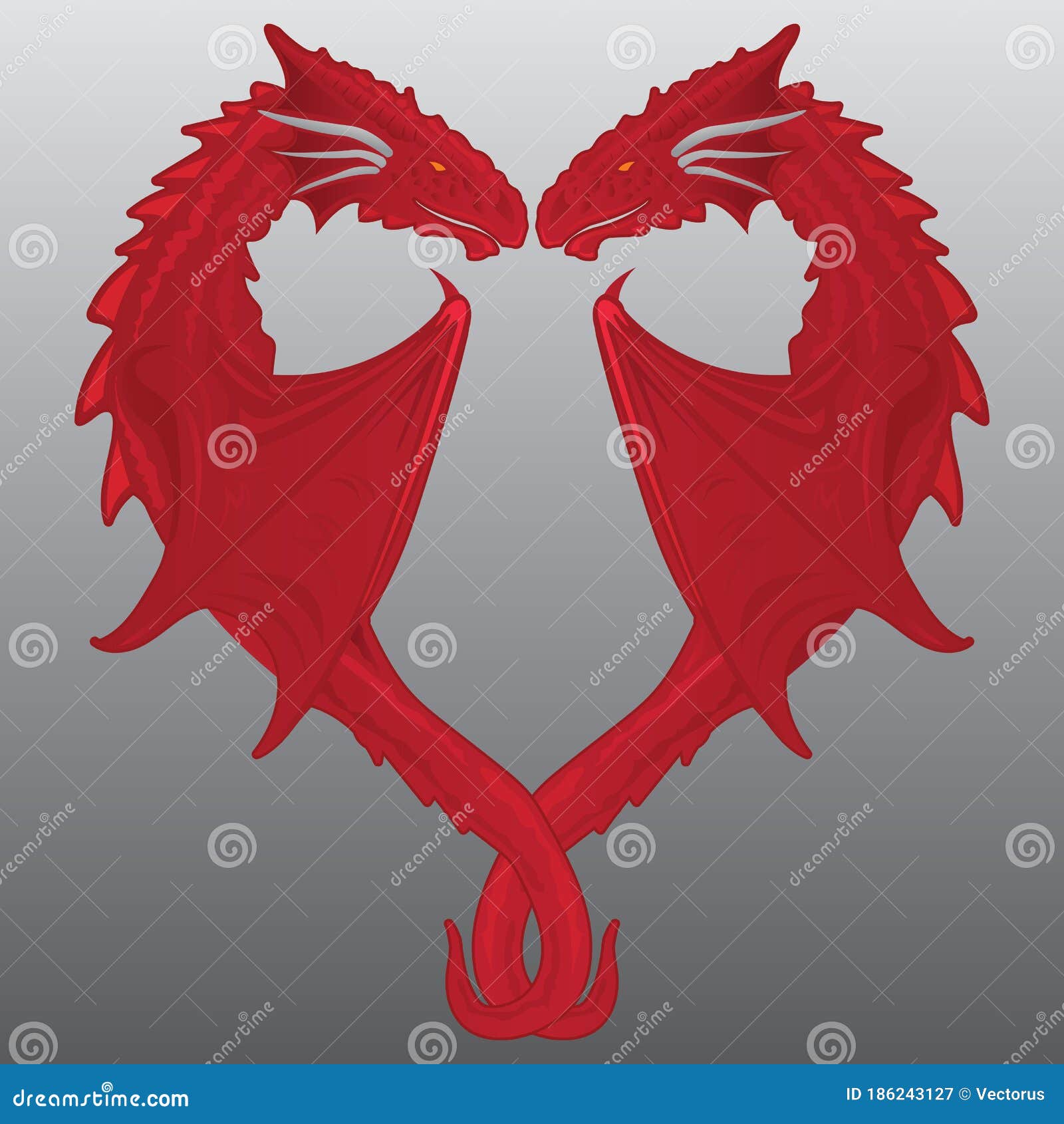 Double Dragons Ouroboros Infinity Symbol Vector Illustration ...