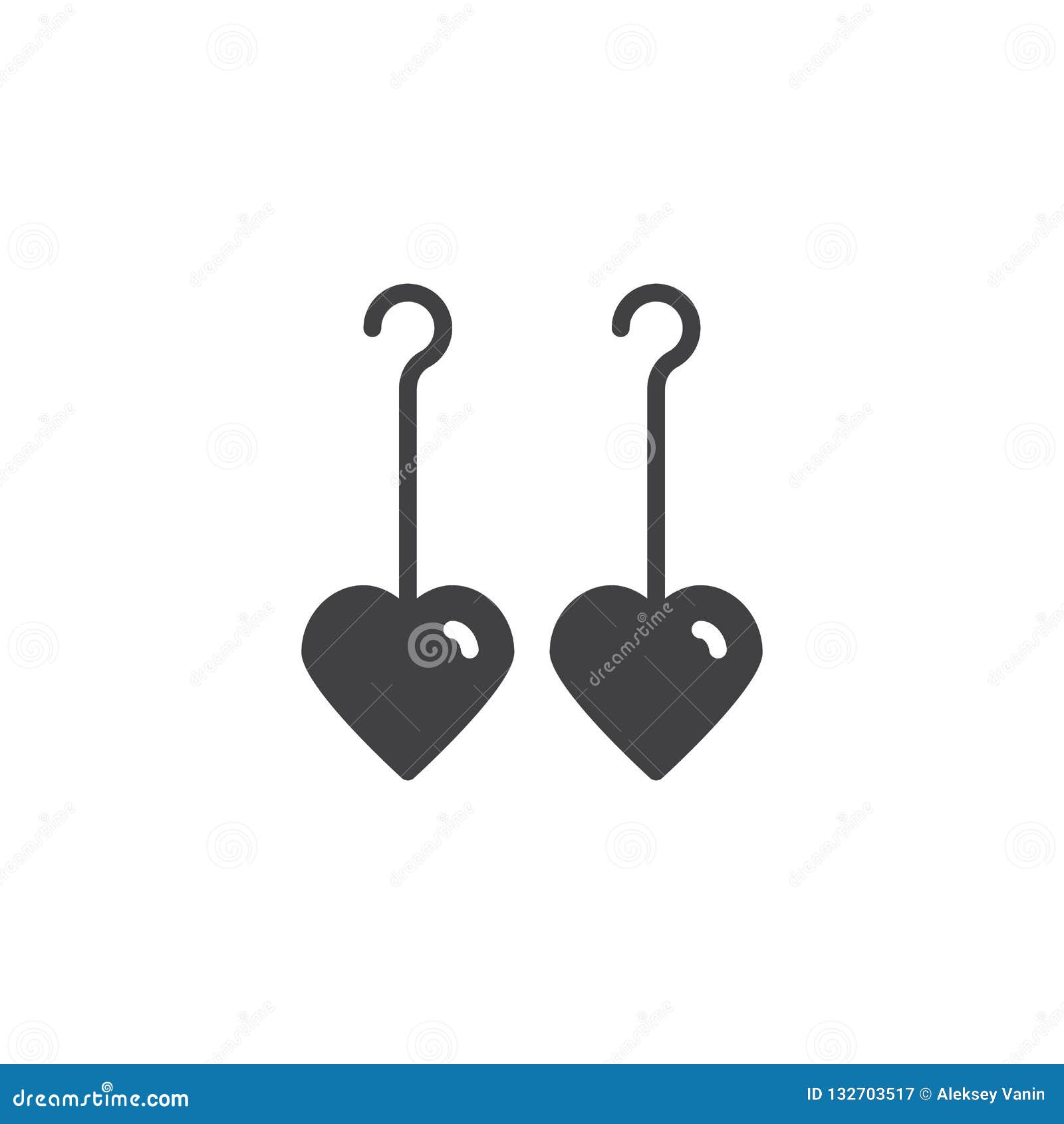 Heart Shaped Earring Vector Icon Stock Vector - Illustration of shaped ...