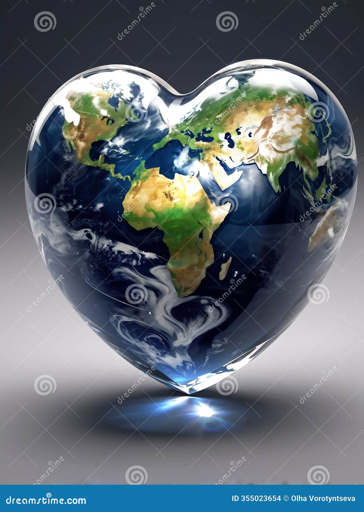 Heart-shaped Earth Globe Symbolizing Love and Environment Stock ...