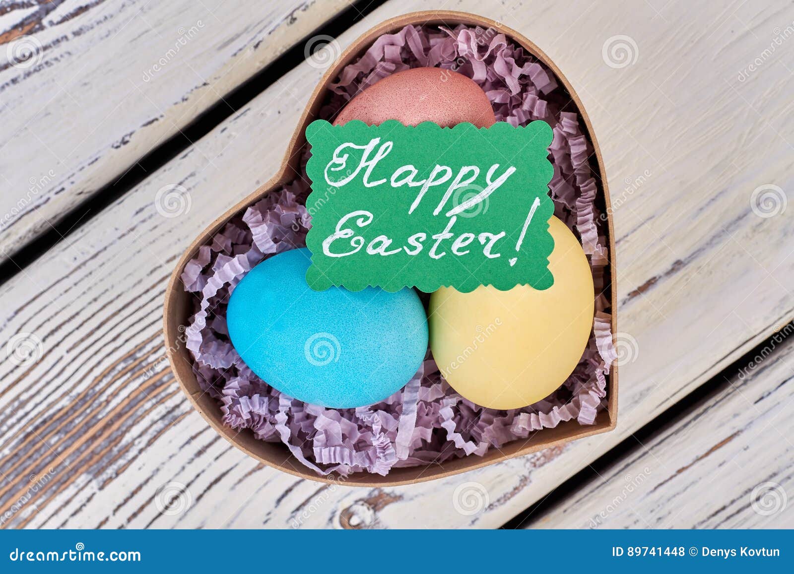 Heart Shaped Easter Gift Box. Stock Photo - Image of painted ...