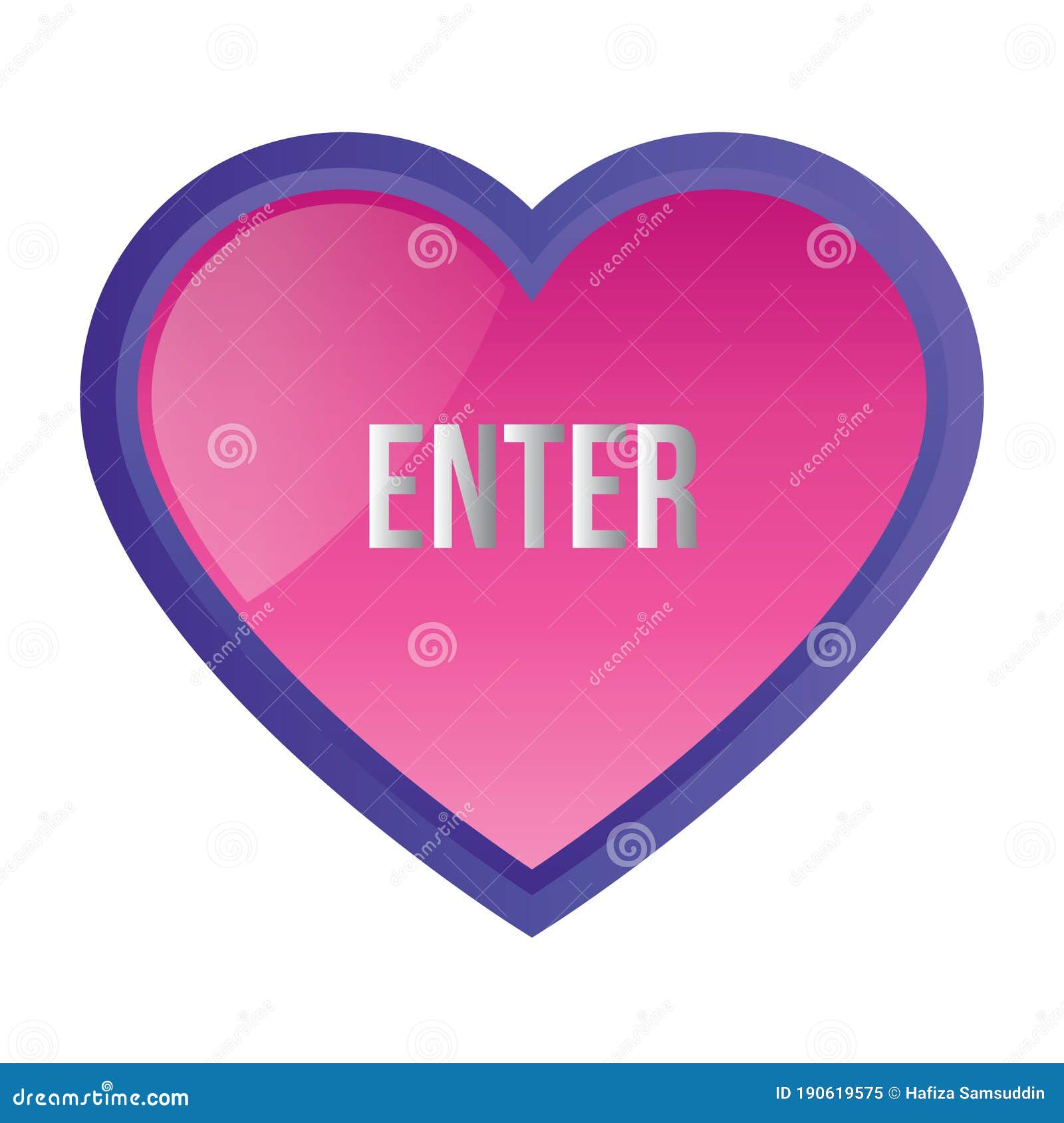 Heart Shaped Enter Button. Vector Illustration Decorative Design Stock ...