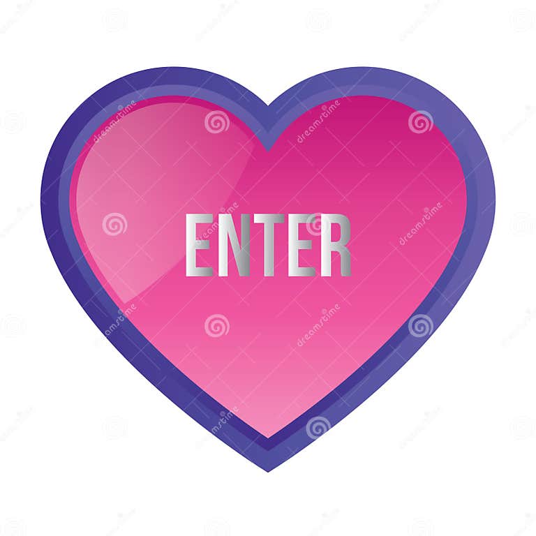 Heart Shaped Enter Button. Vector Illustration Decorative Design Stock ...