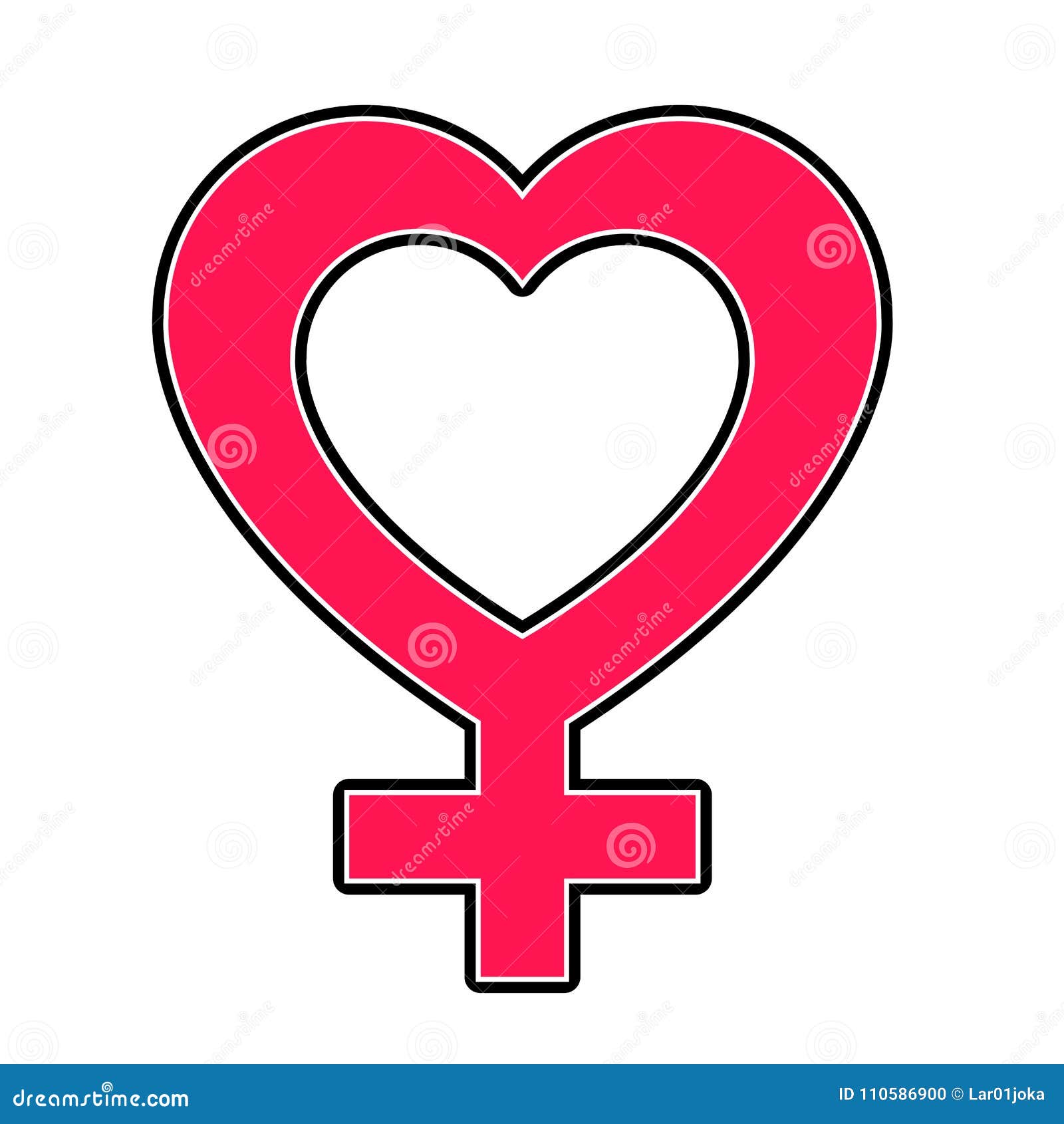 Heart Shaped Female Gender Symbol Stock Vector Illustration Of