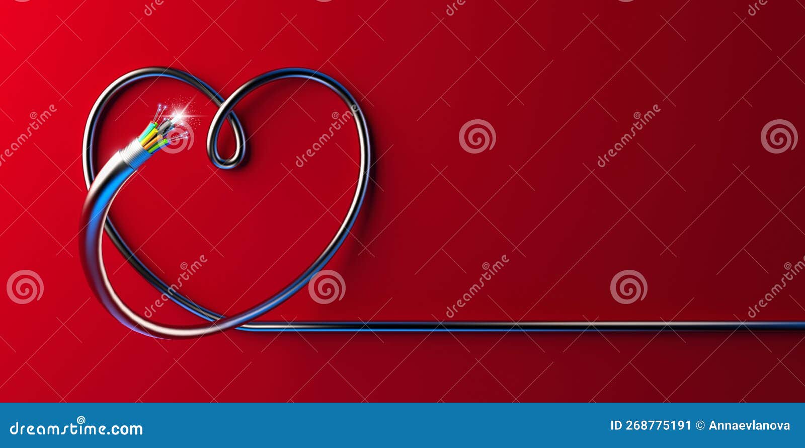 A Heart Shaped Fiber Optic Cable. Stock Illustration - Illustration of ...