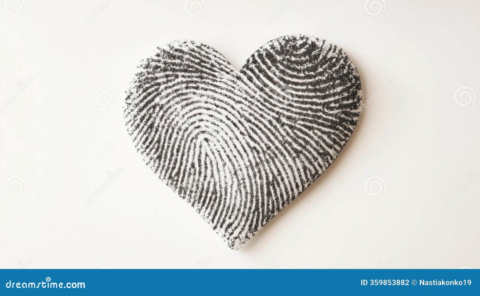 Heart-shaped Fingerprint Pattern on White Background, Unique Identity ...