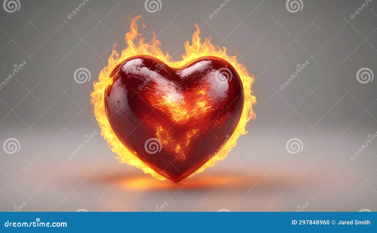 Heart Shaped Fire a Red and Yellow Fire Heart that Flickers Stock ...