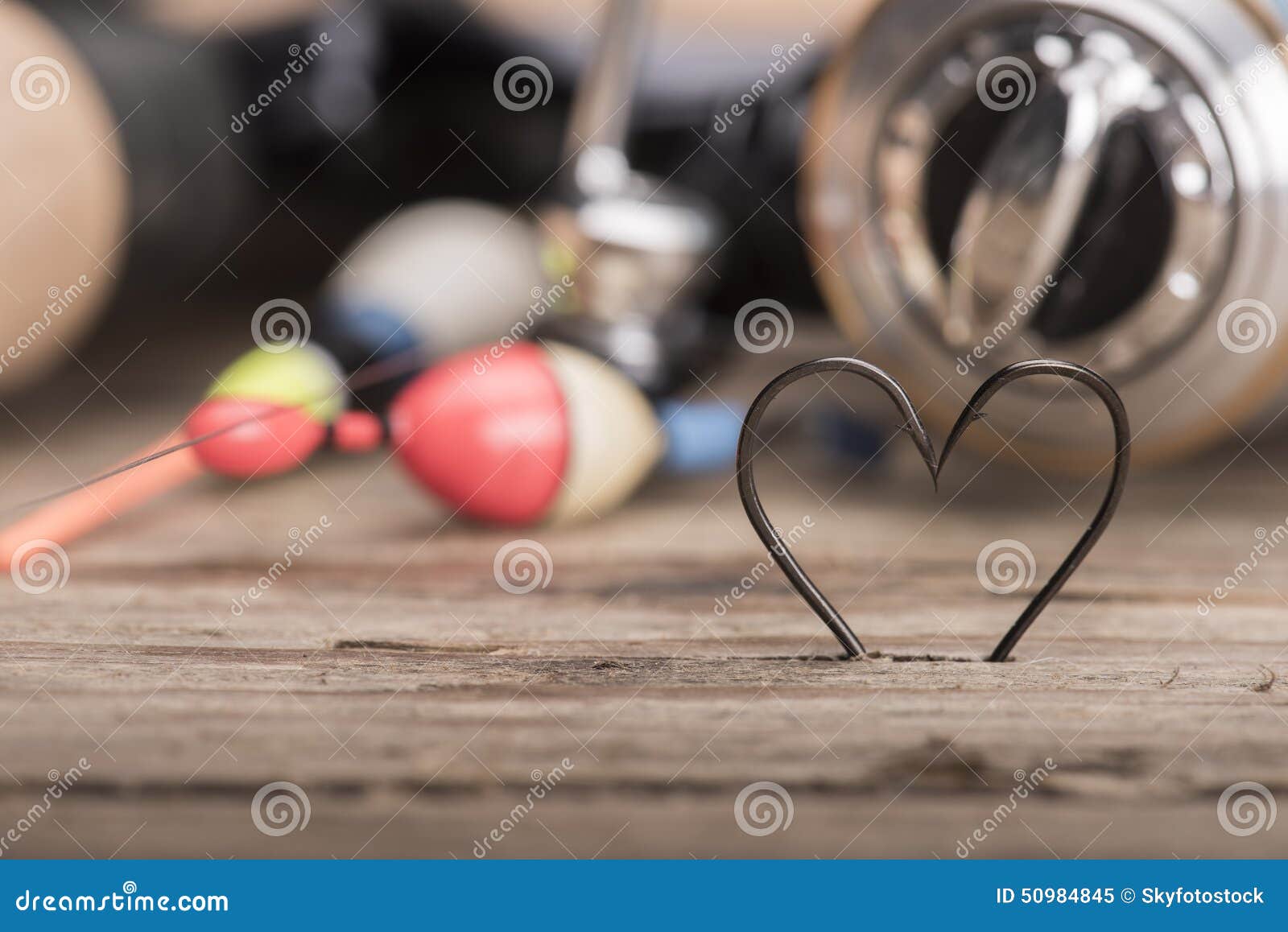 Heart shaped fishing hooks stock image. Image of fish - 50984845