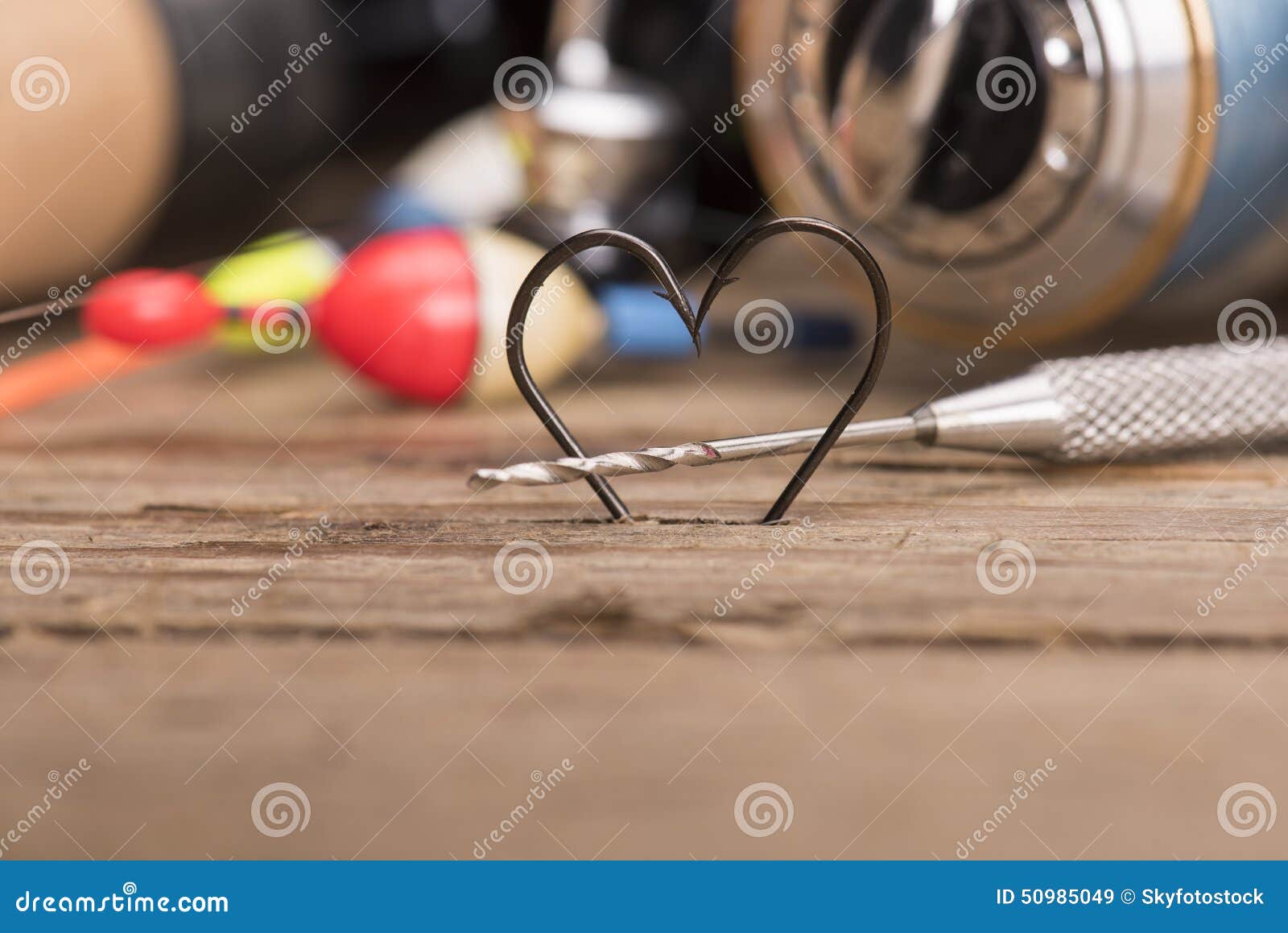 Heart shaped fishing hooks stock image. Image of hook - 50985049