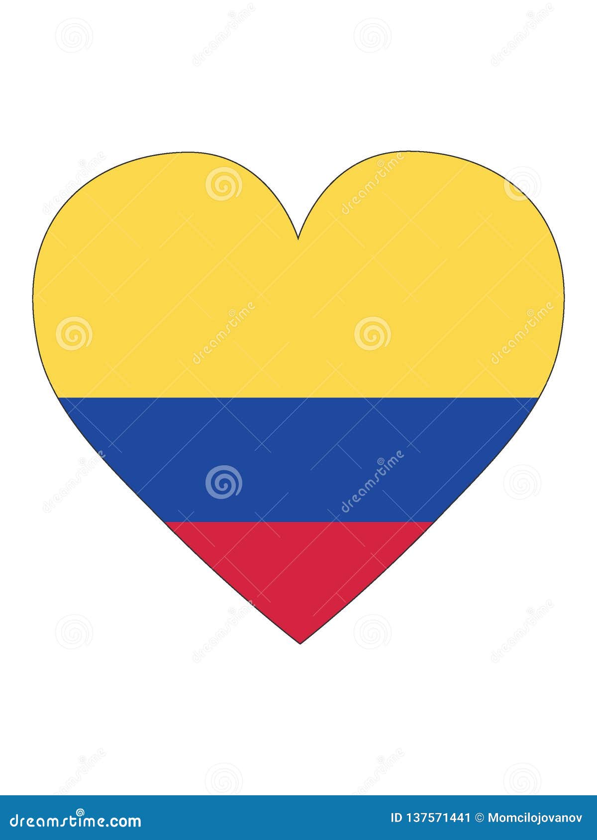 Heart Shaped Flag of Colombia Stock Vector - Illustration of vector ...