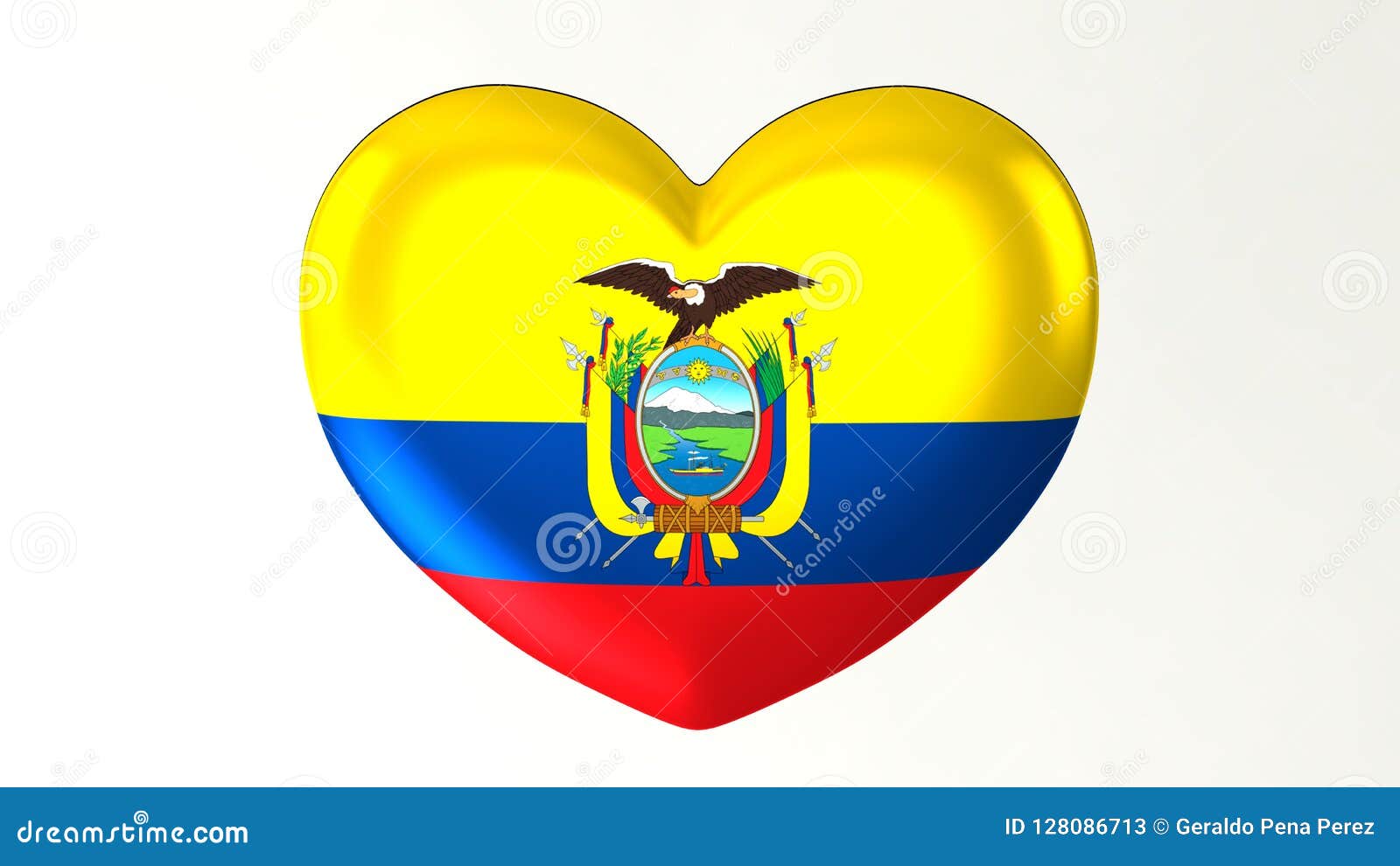 Love Ecuador Emblem With Heart In National Flag Color Vector ...