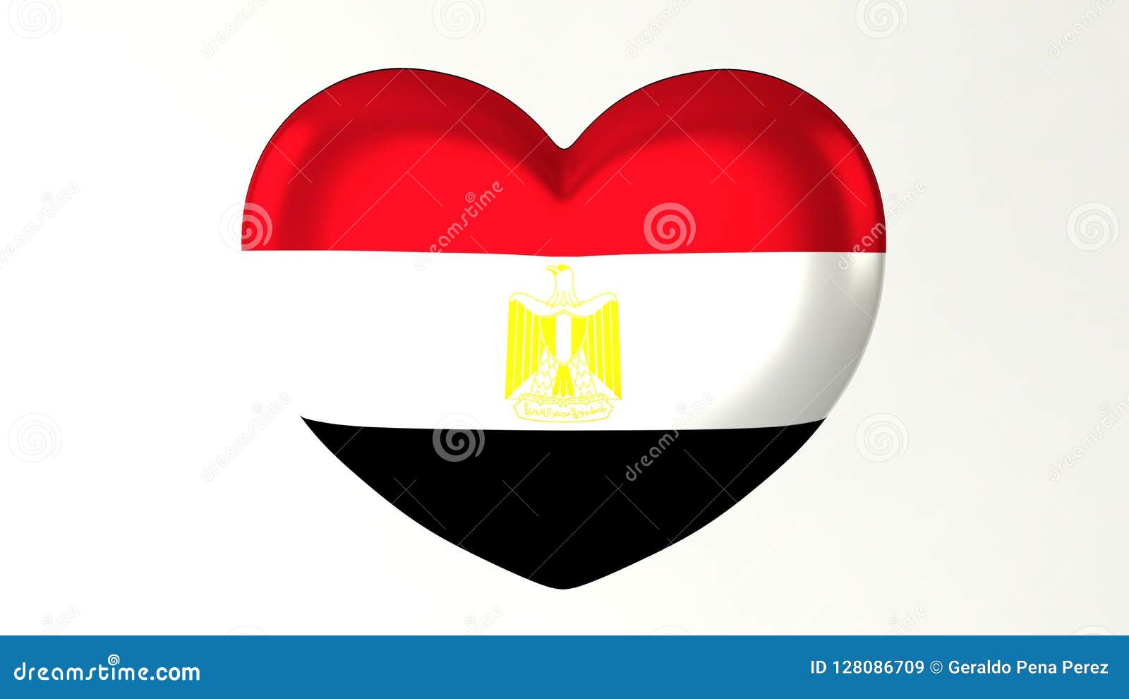 Heart-shaped Flag 3D Illustration I Love Egypt Stock Illustration ...