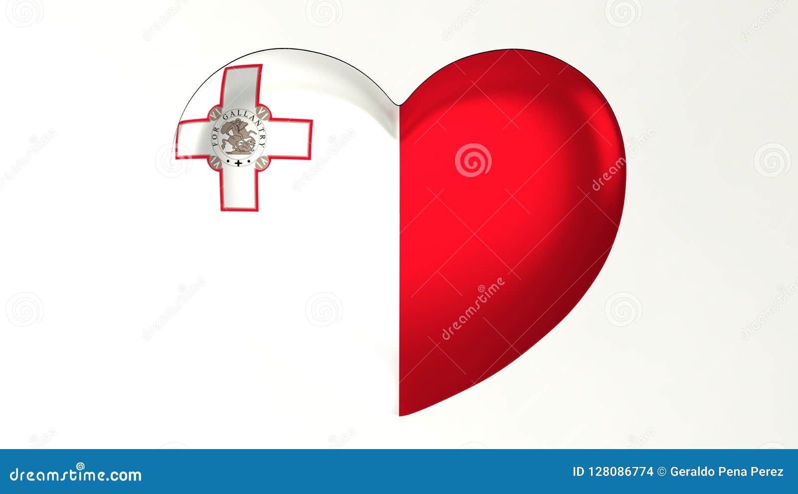 Heart-shaped Flag 3D Illustration I Love Malta Stock Illustration ...