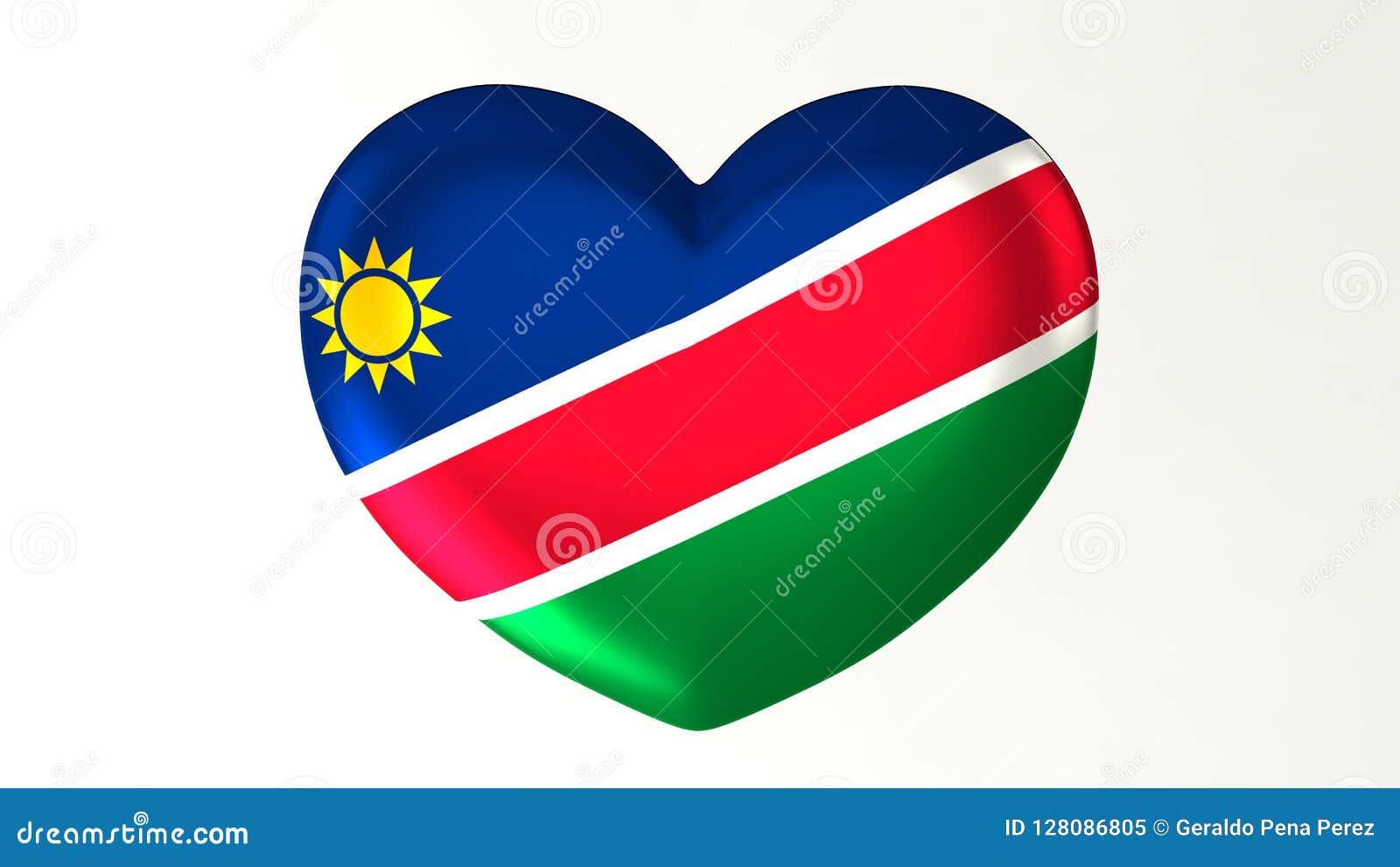 Heart-shaped Flag 3D Illustration I Love Namibia Stock Illustration ...