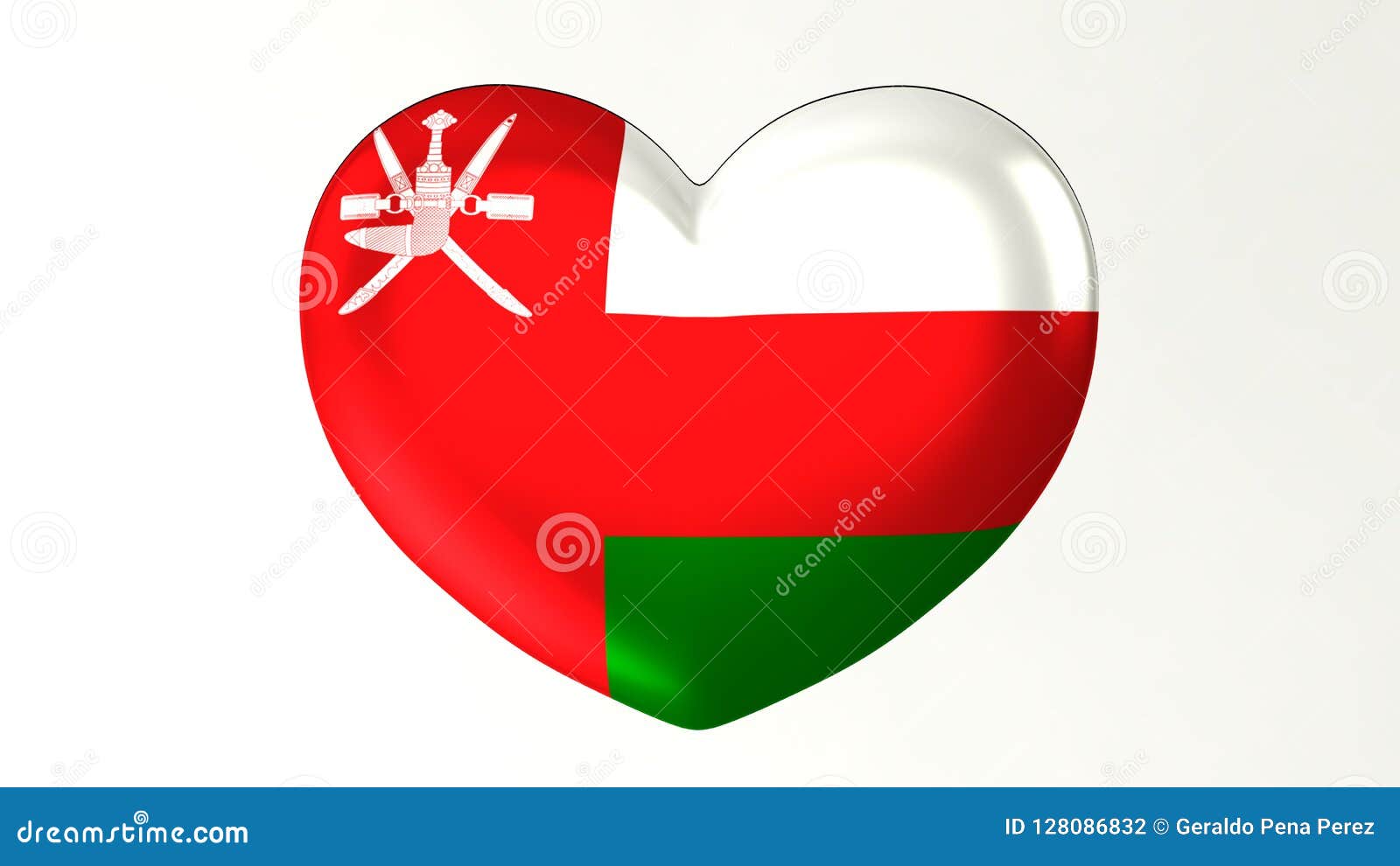 Heart-shaped Flag 3D Illustration I Love Oman Stock Illustration ...
