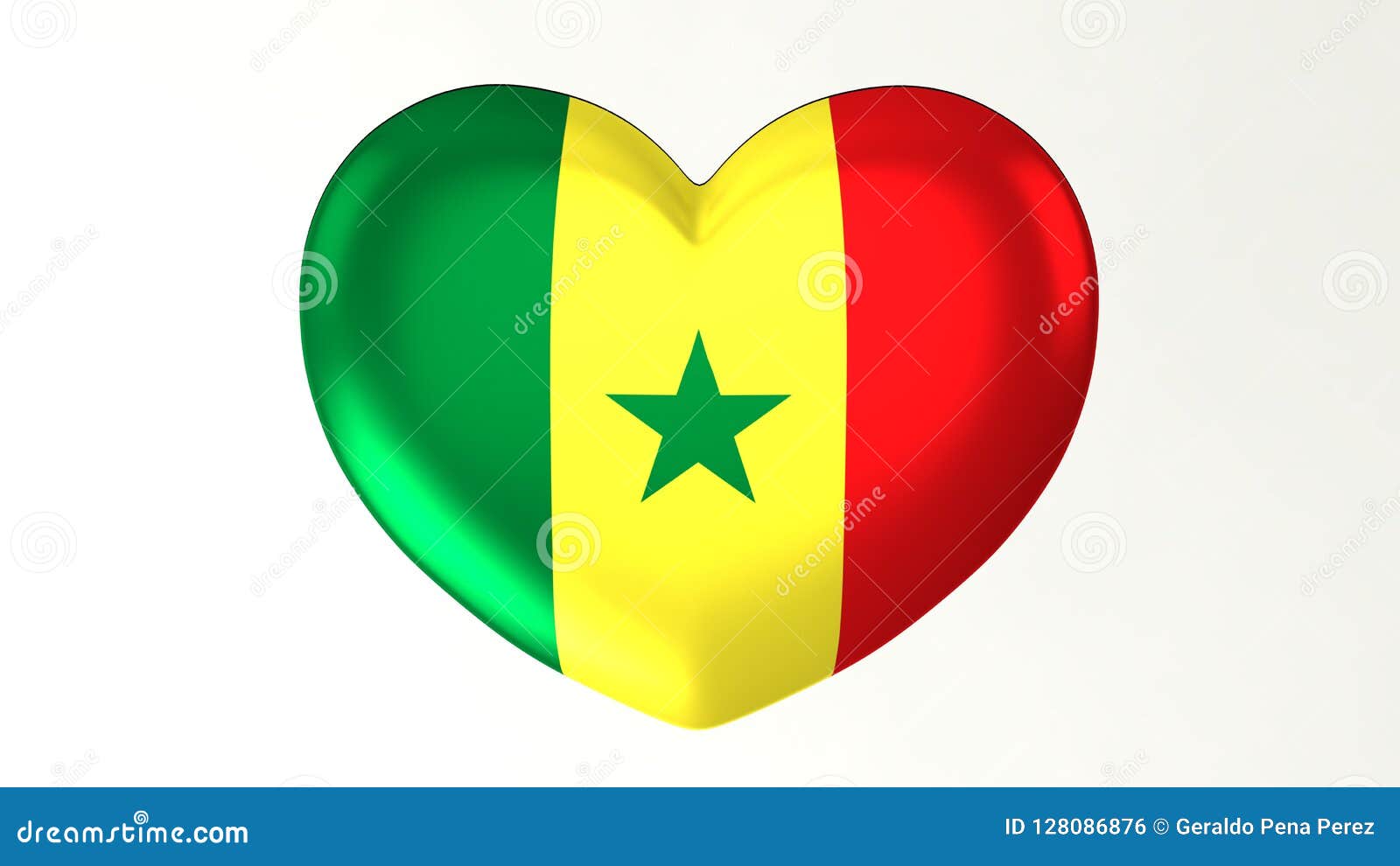 Heart-shaped Flag 3D Illustration I Love Senegal Stock Illustration ...