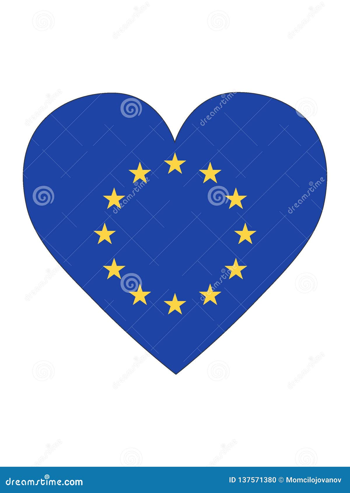 Heart Shaped Flag of EU stock vector. Illustration of flag - 137571380