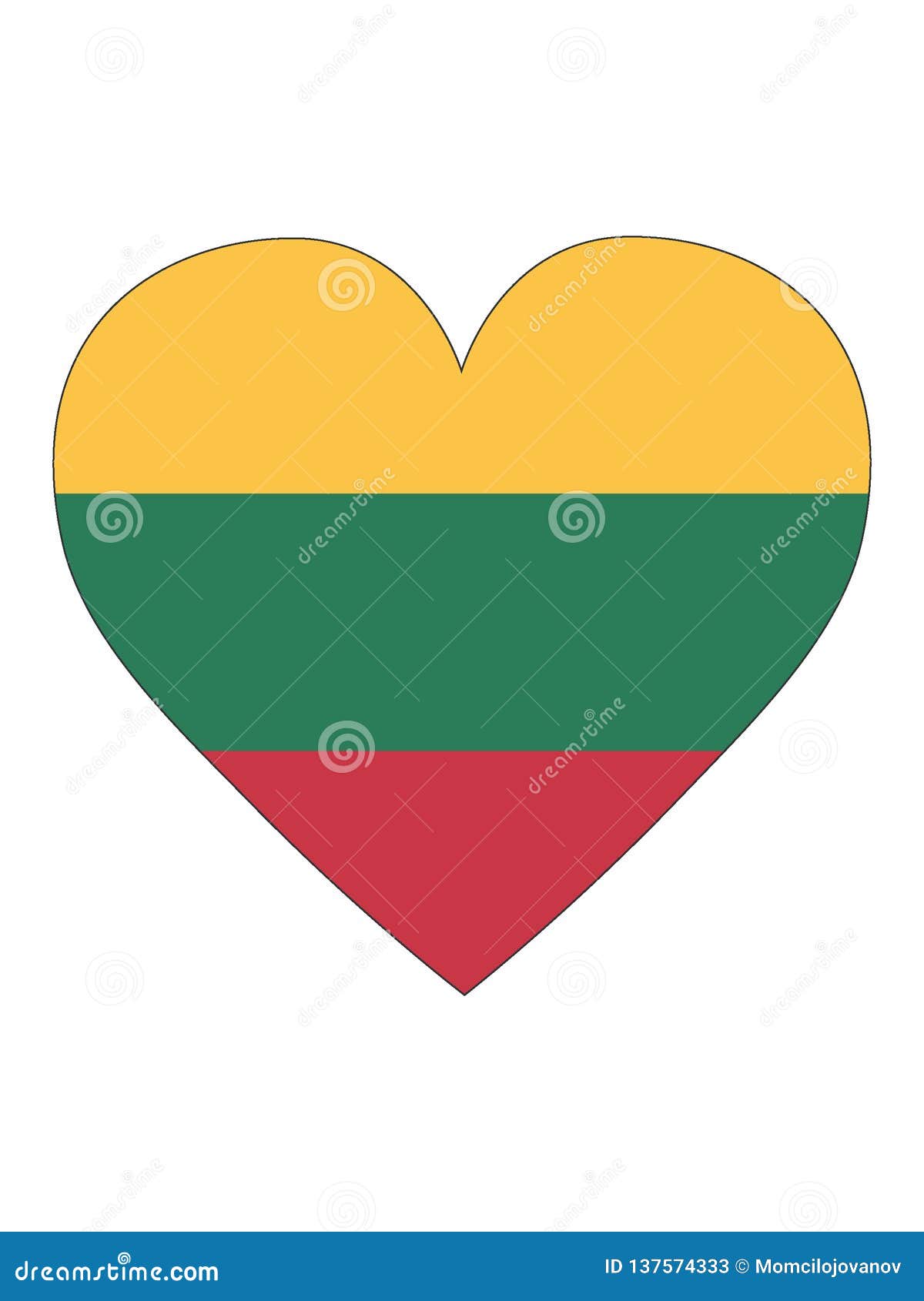 Heart Shaped Flag of Lithuania Stock Vector - Illustration of ...