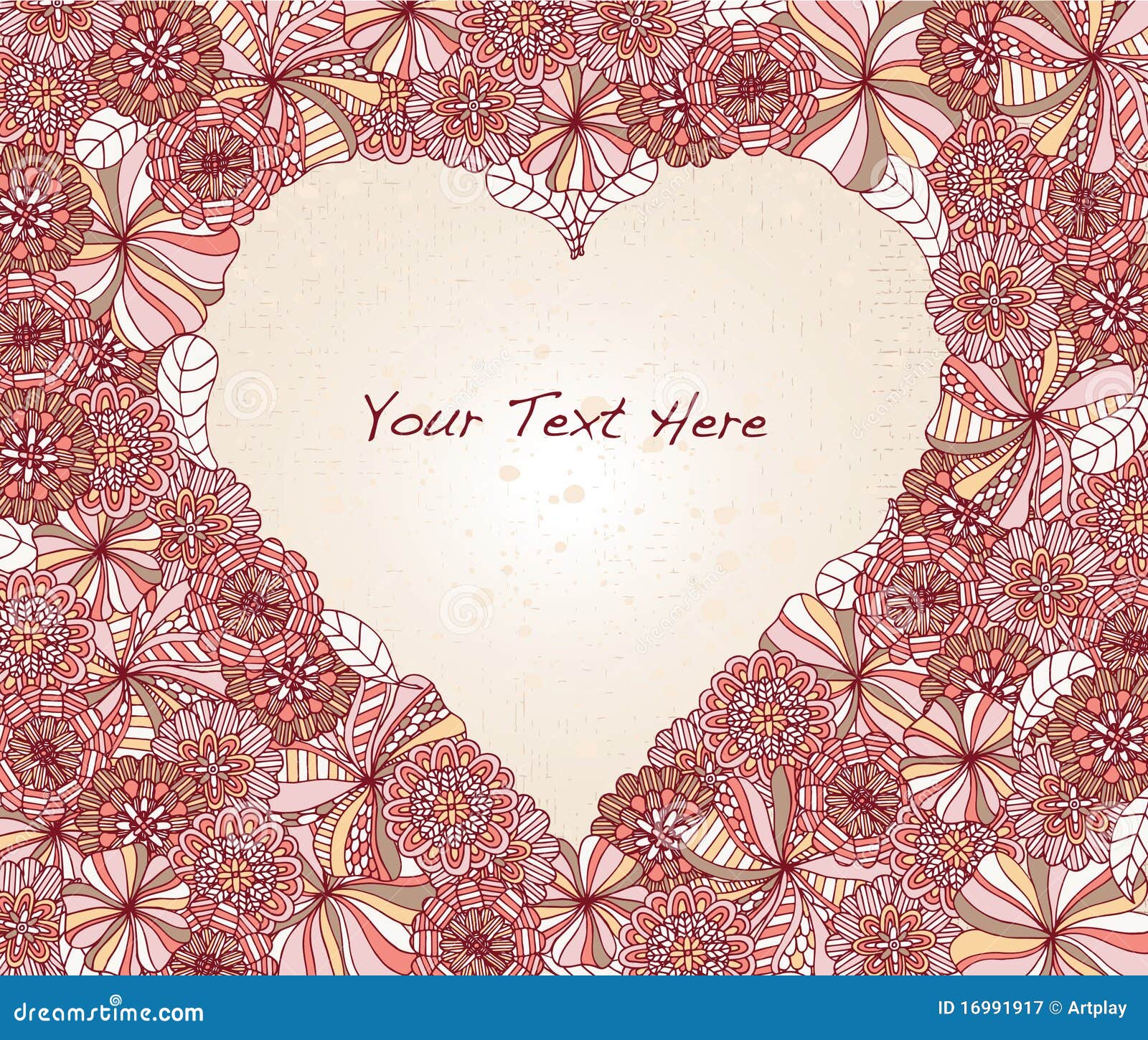 Heart-shaped Floral Frame stock vector. Illustration of nature - 16991917