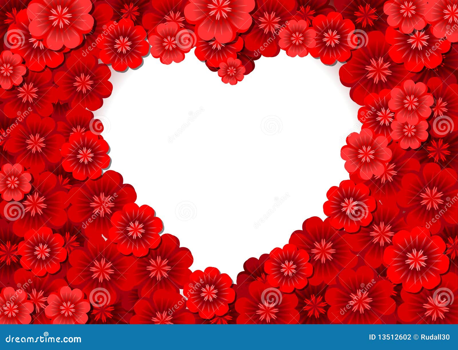 Heart Shaped Flowers stock vector. Illustration of decoration - 13512602