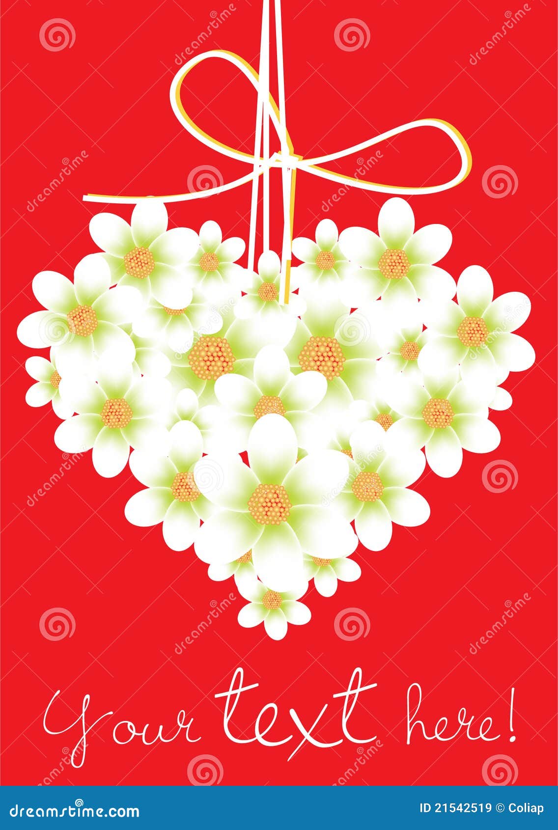Heart shaped flowers card stock vector. Illustration of romantic - 21542519