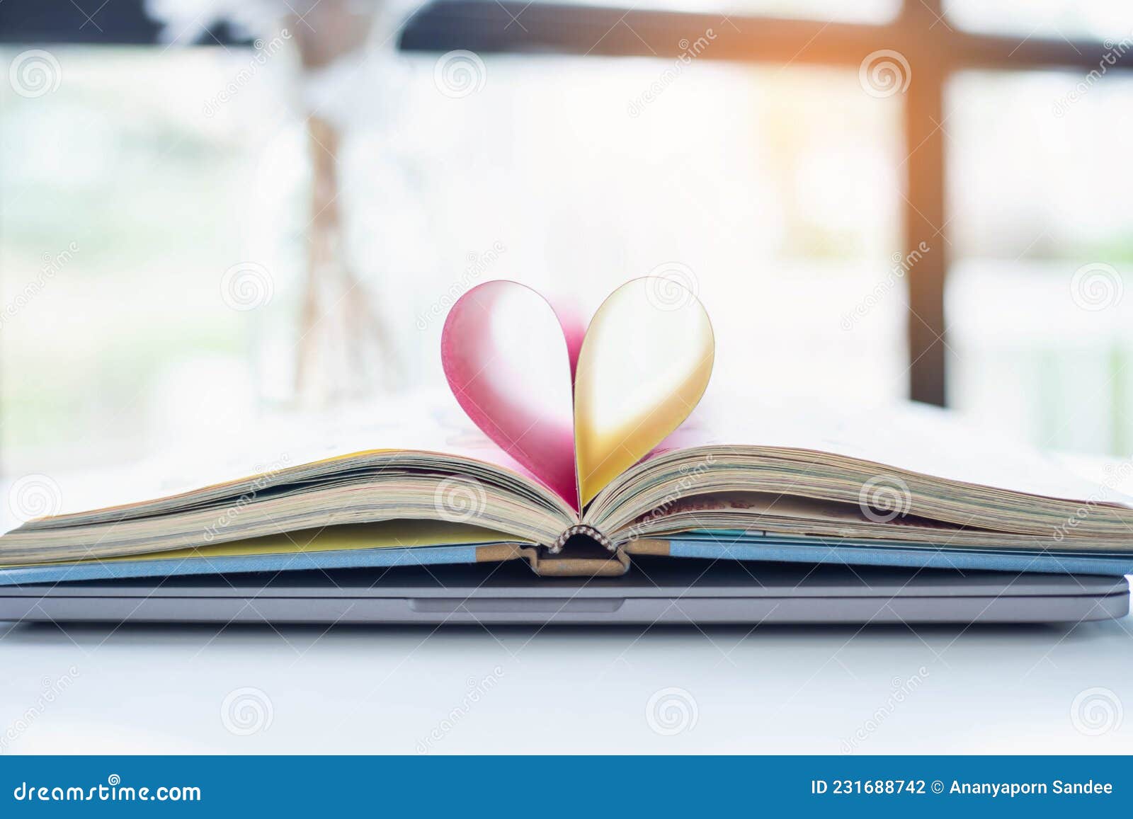 A Heart Shaped Folded Paper Representing Pink Love Stock Photo - Image ...