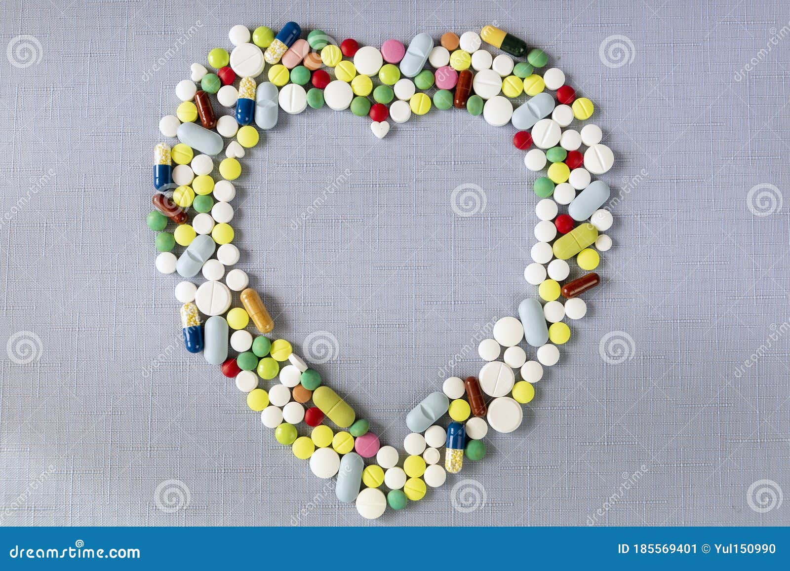 Heart Shaped Frame Made of Pills Stock Image - Image of medicament ...