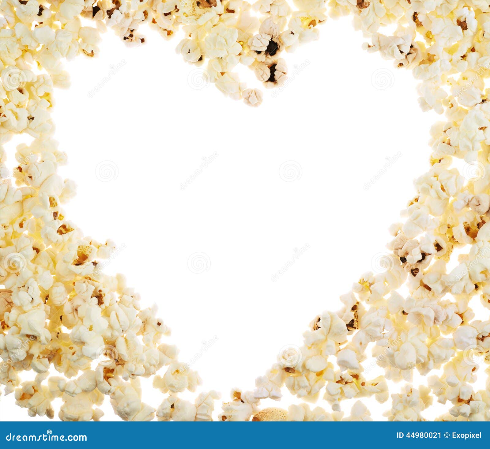 Heart Shaped Frame Made of Popcorn Stock Image - Image of kernels ...