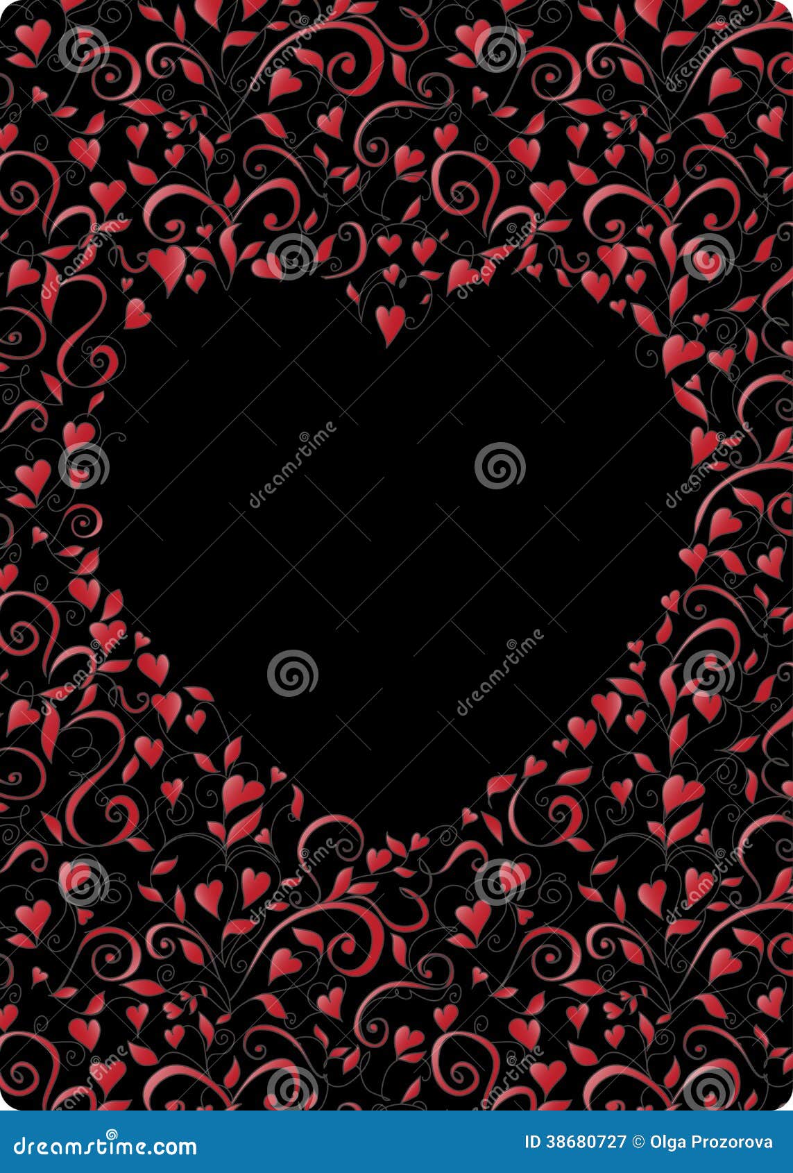 Heart-shaped frame stock vector. Illustration of blooming - 38680727